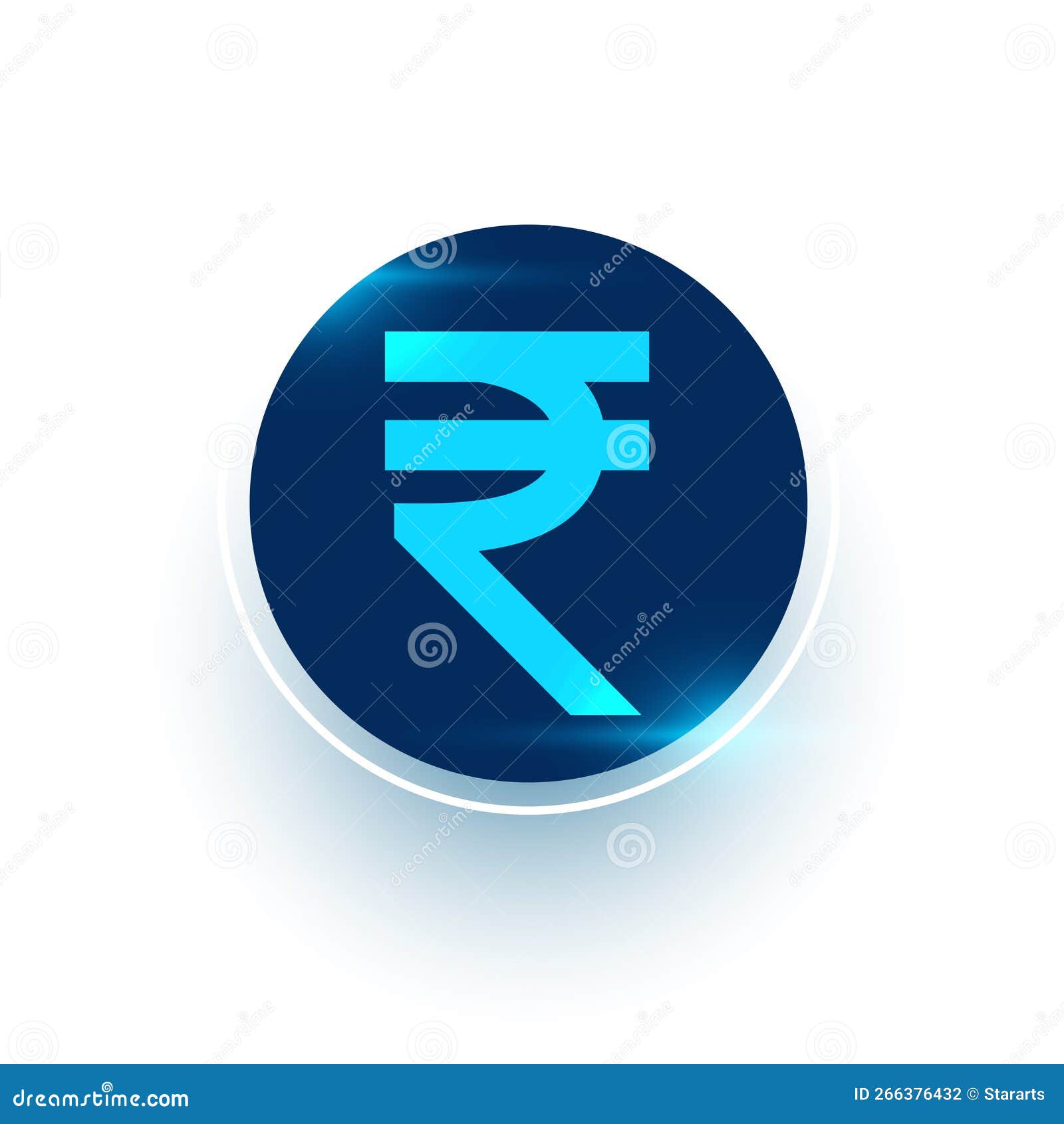 Isolated Digital Currency Inr Indian Rupee Sign Background Vector ...