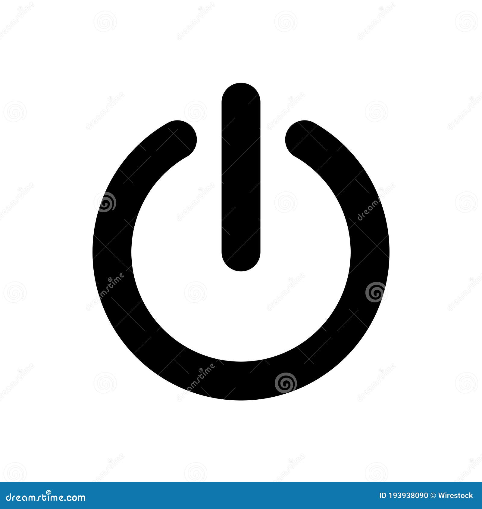 Isolated Digital Illustration of the Power Button Stock Illustration ...