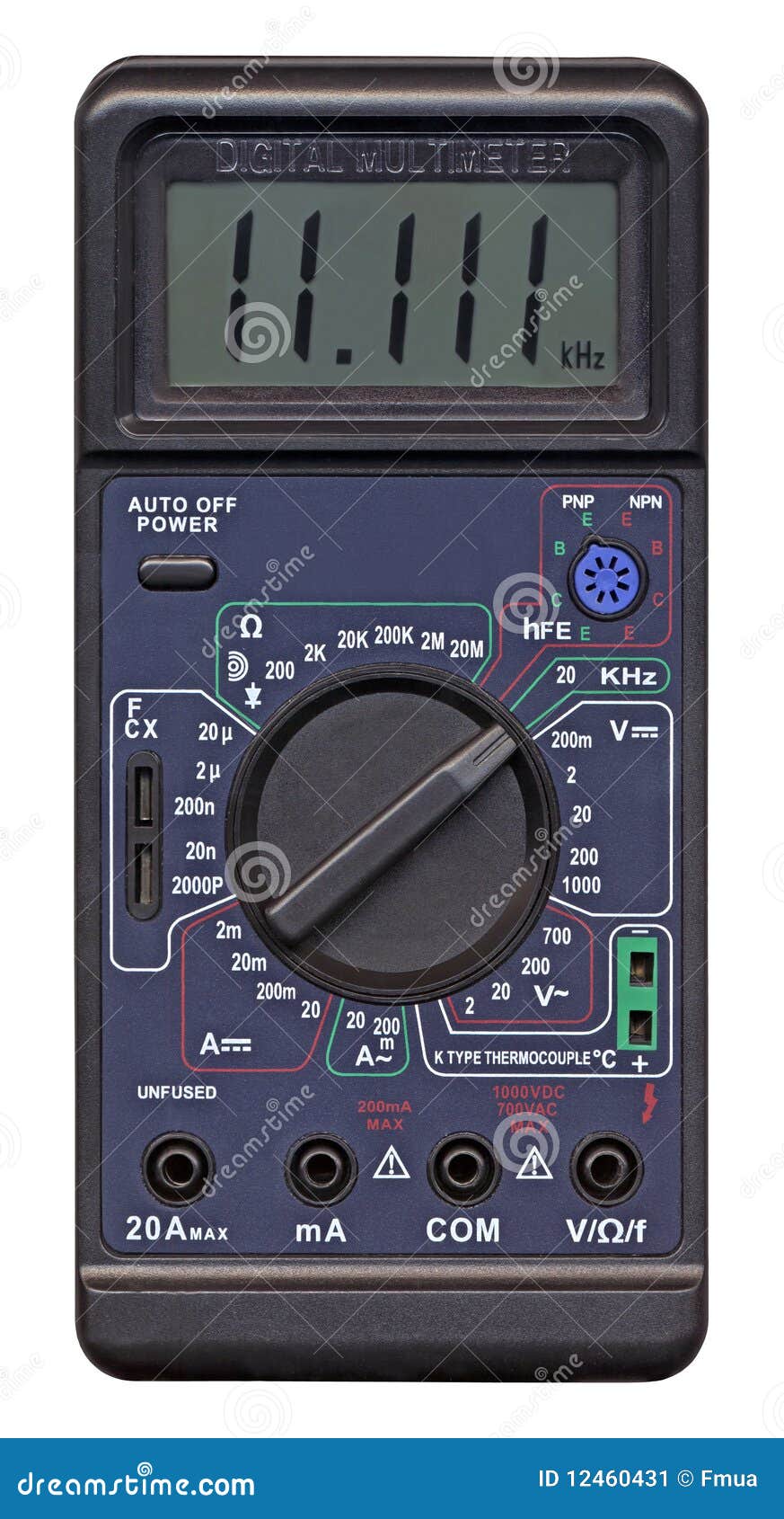 Digital Multimeter Isolated on White, Measurement, Stock Image - Image ...