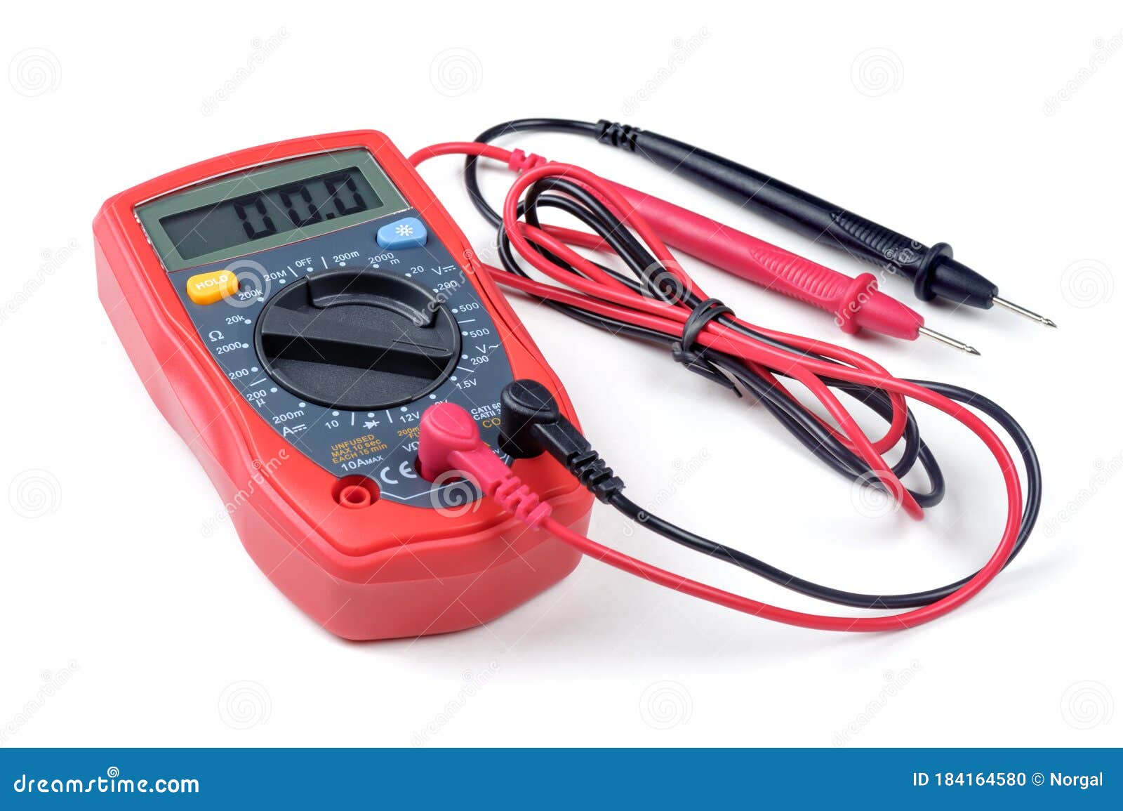 Isolated Digital Multimeter Stock Photo - Image of probe, digital ...