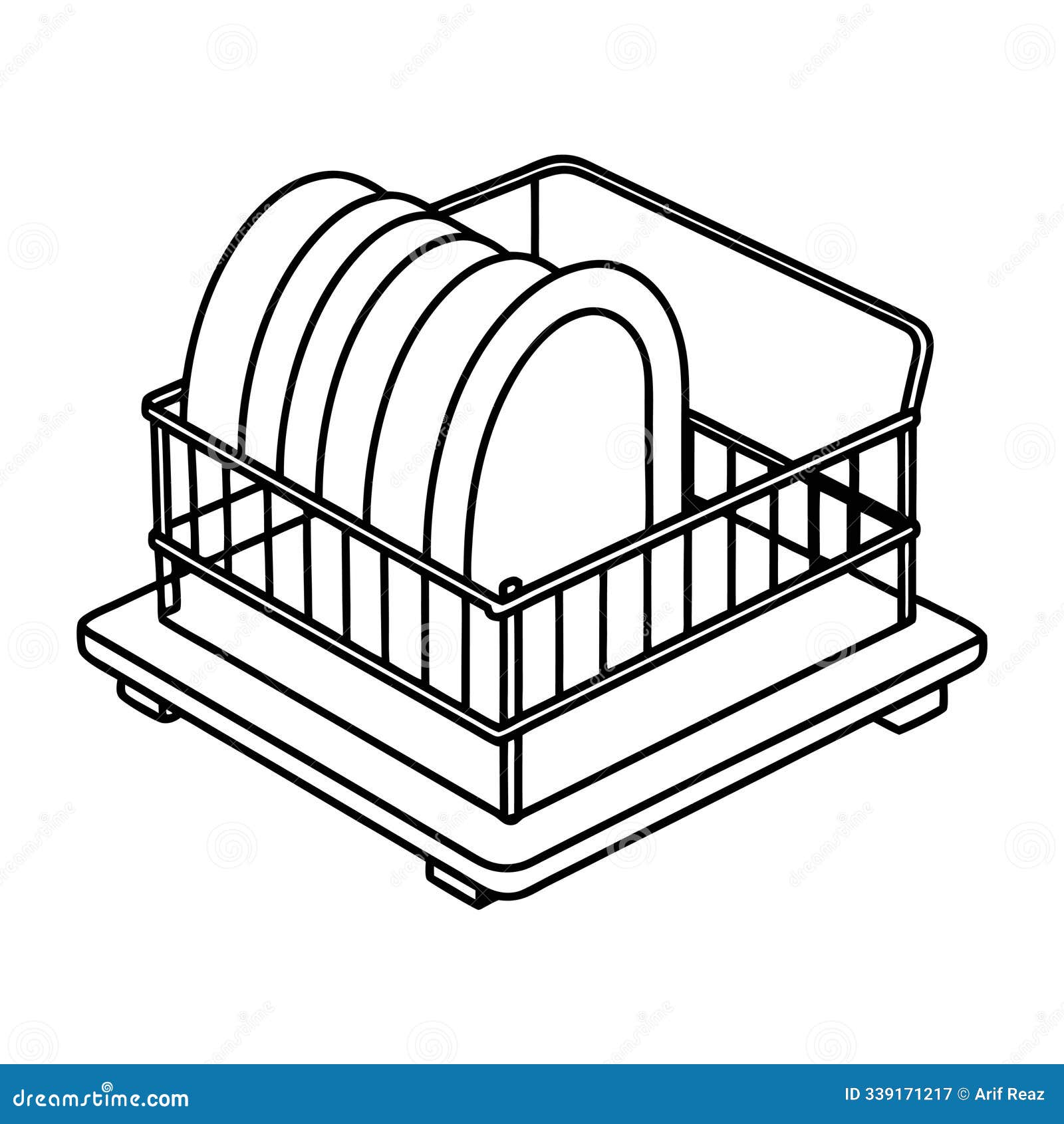 Isolated Dish Rack Outline Vector for Kitchenware Designs Stock Vector ...
