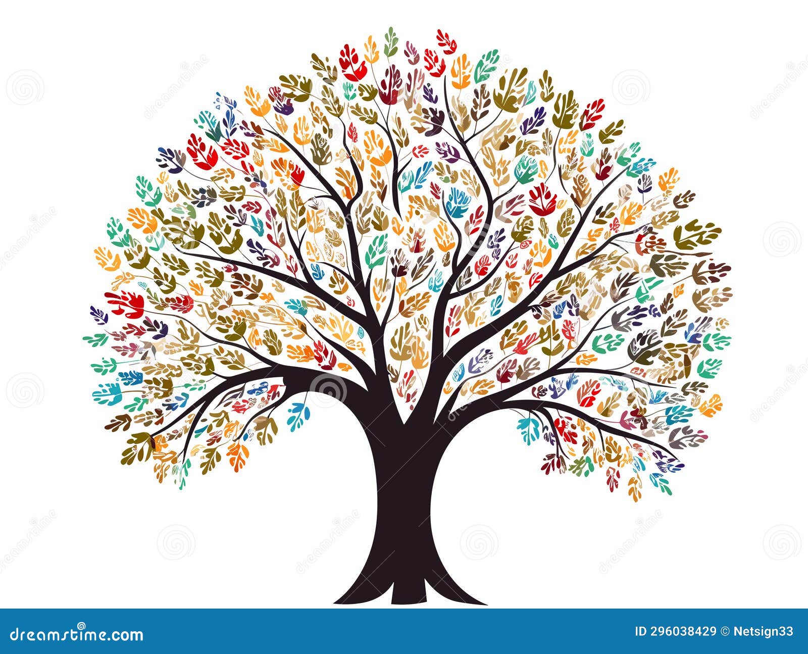 Isolated Diversity Tree Hands Illustration. in Hand-drawn Style Stock ...