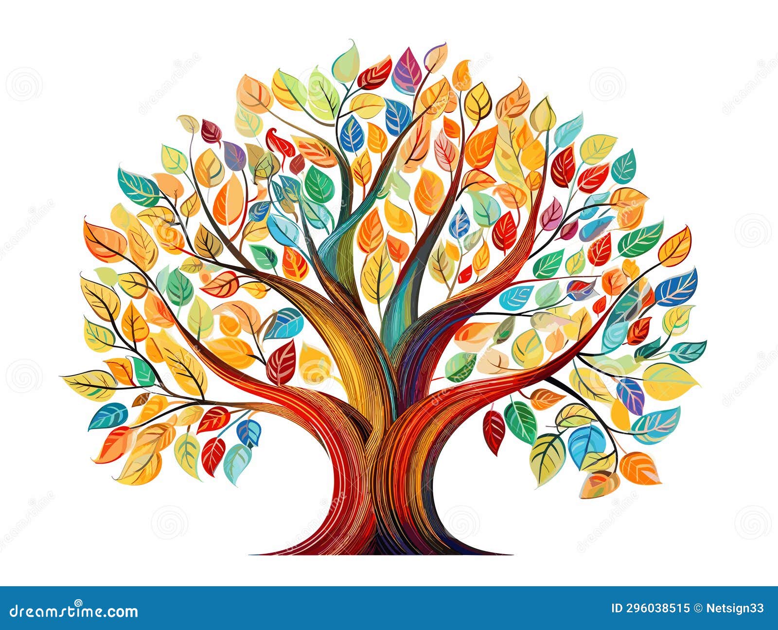 Isolated Diversity Tree Hands Illustration. in Hand-drawn Style Stock ...