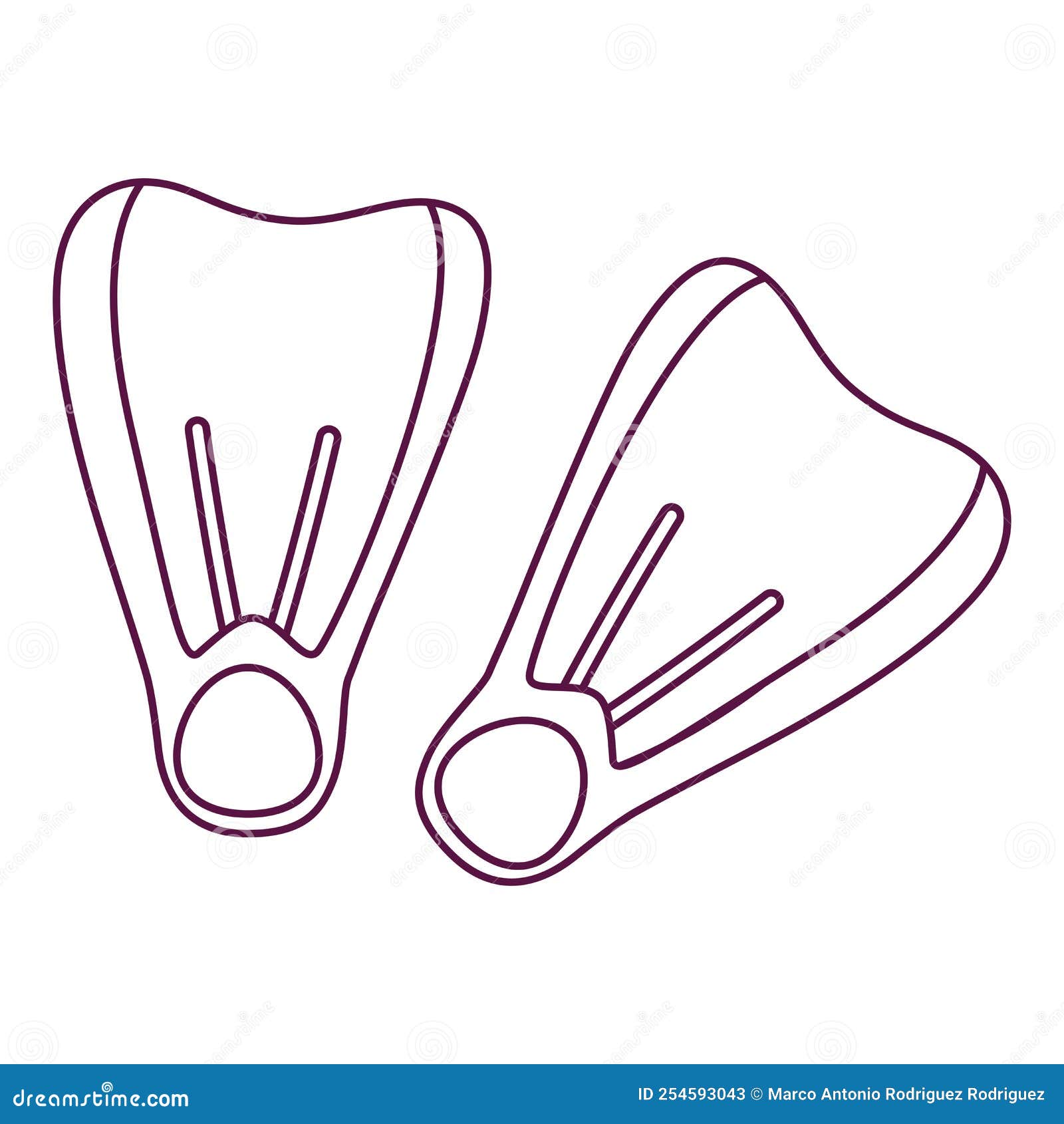 Isolated Diving Draw Beach Vector Illustration Stock Vector ...