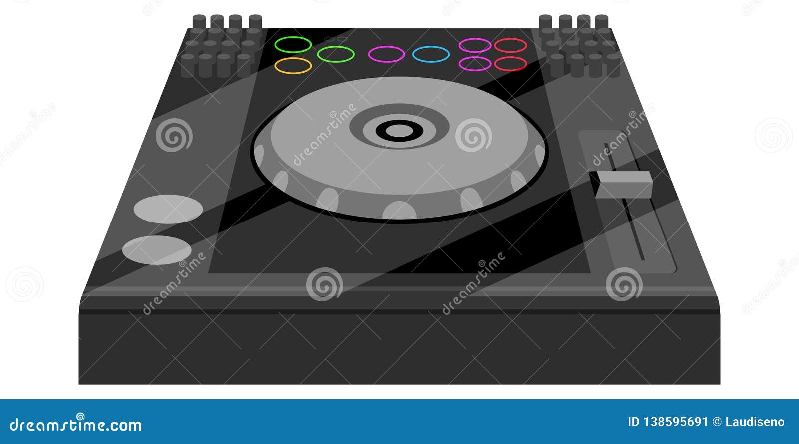 Isolated dj turntable stock vector. Illustration of player - 138595691