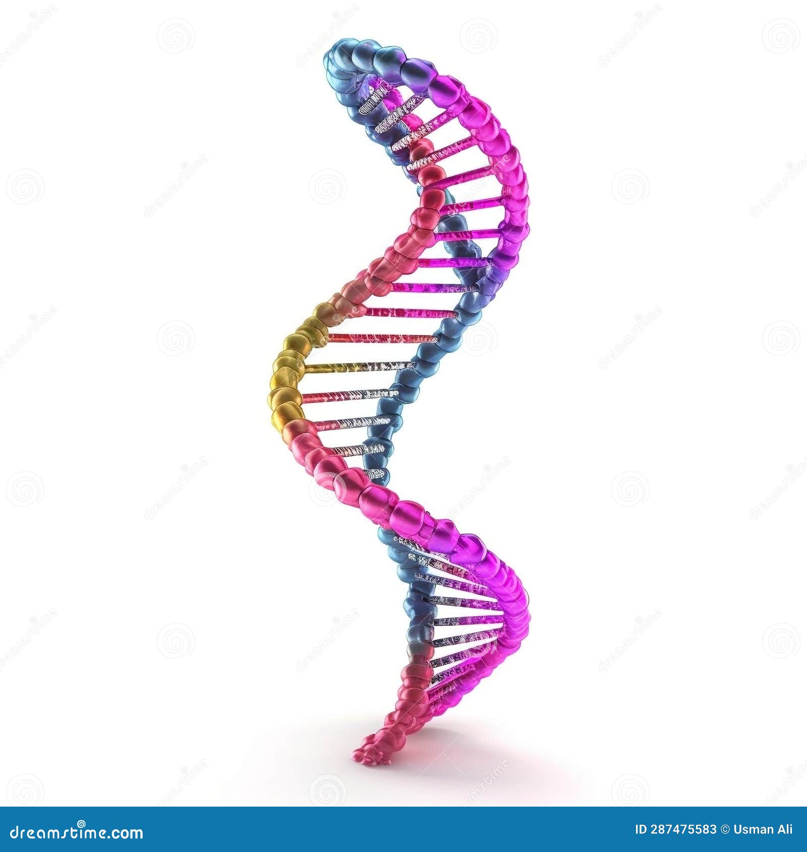 Isolated DNA Genome Structure on White Background. AI Stock ...