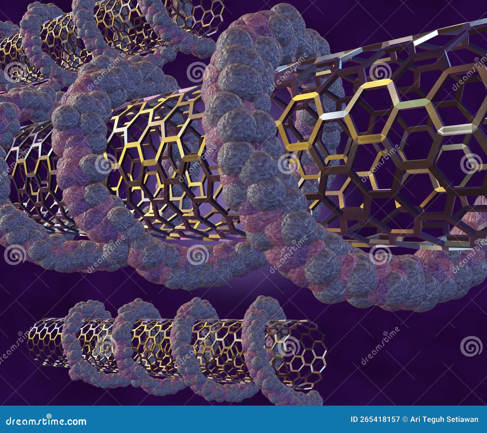 Isolated DNA Strands Wrapped Around Carbon Nanotubes Stock Illustration ...