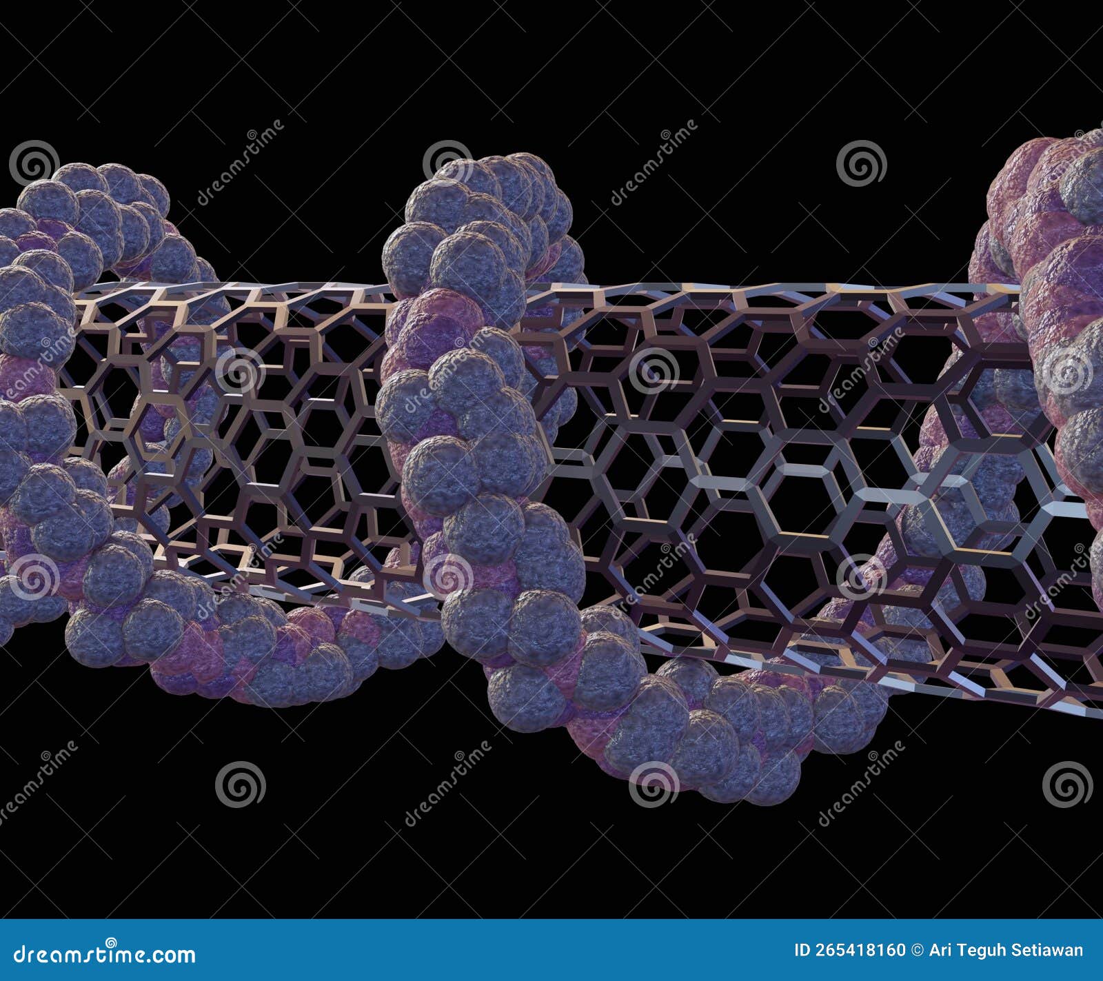 Isolated DNA Strands Wrapped Around Carbon Nanotubes Stock Illustration ...