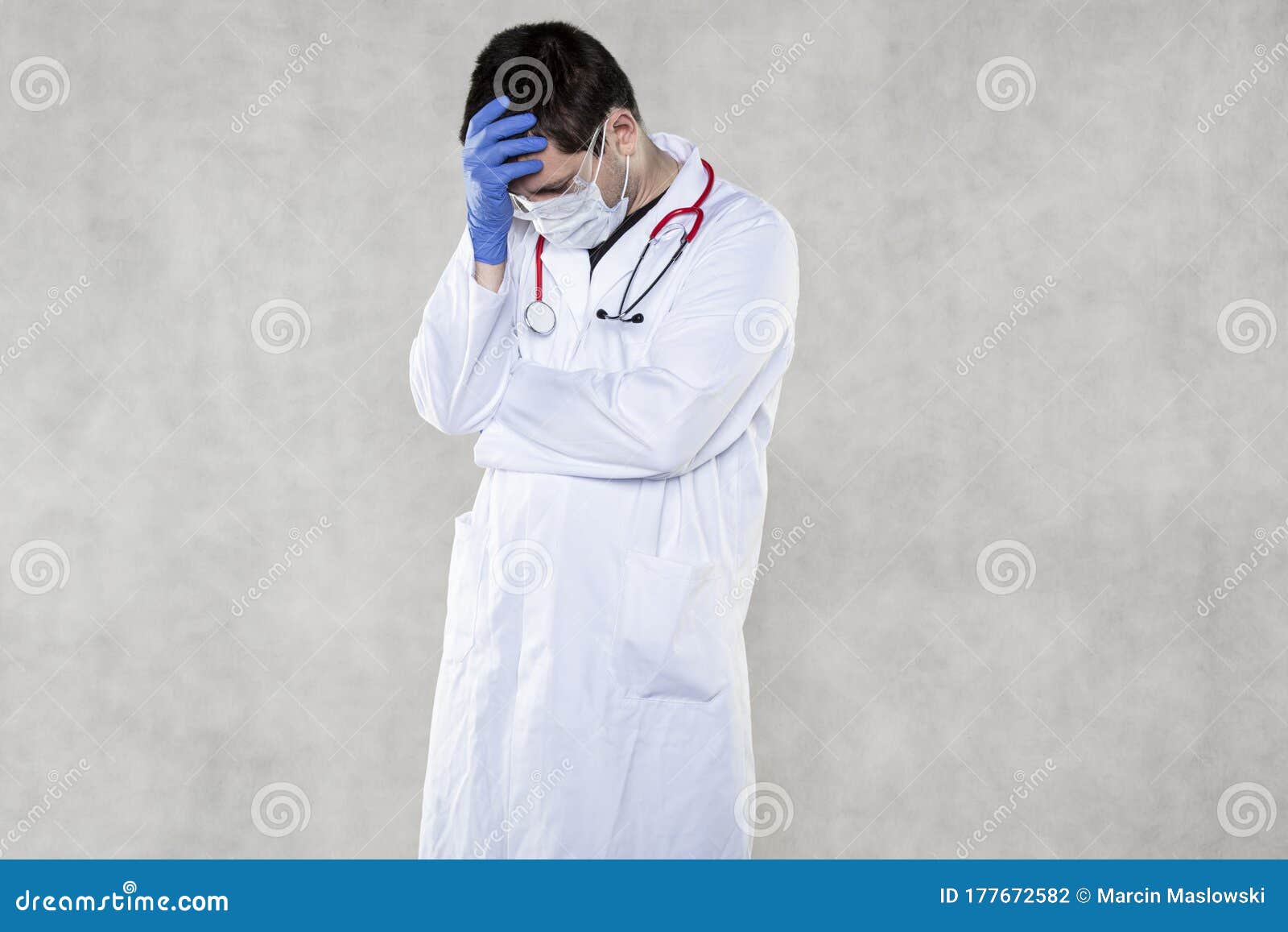 Isolated Doctor on Background in Different Situations, Concept Stock ...
