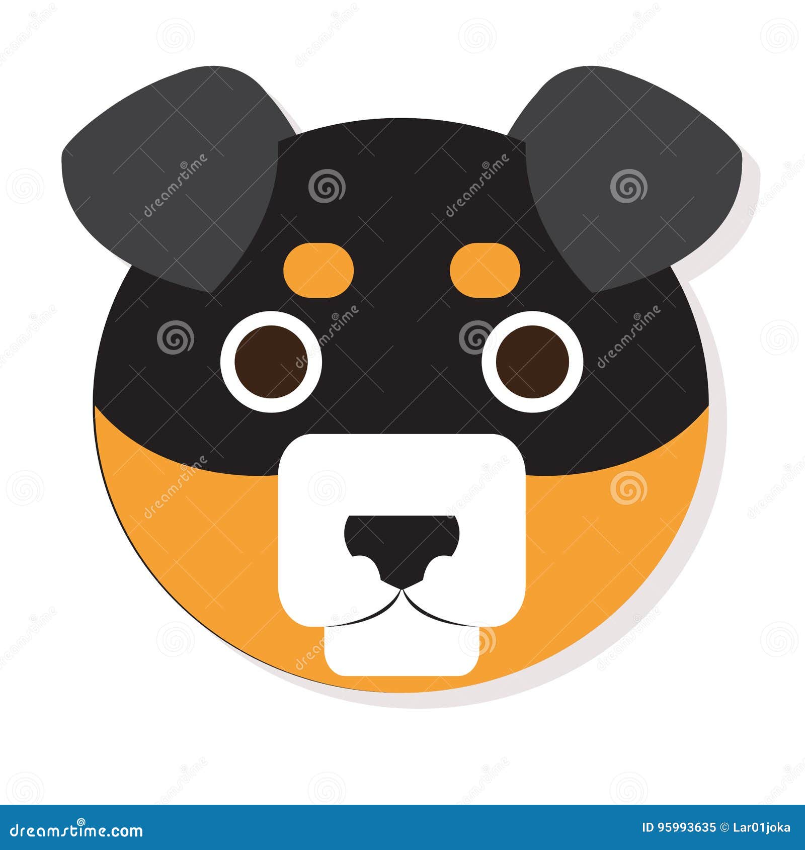 Isolated dog face stock vector. Illustration of wild - 95993635