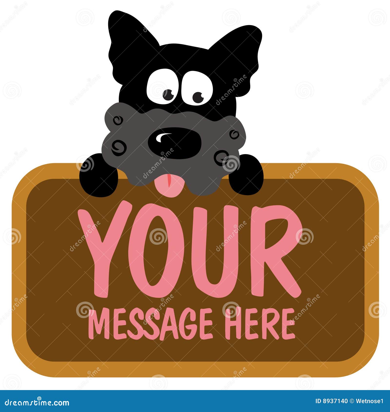 Isolated dog holding sign stock vector. Illustration of oops - 8937140