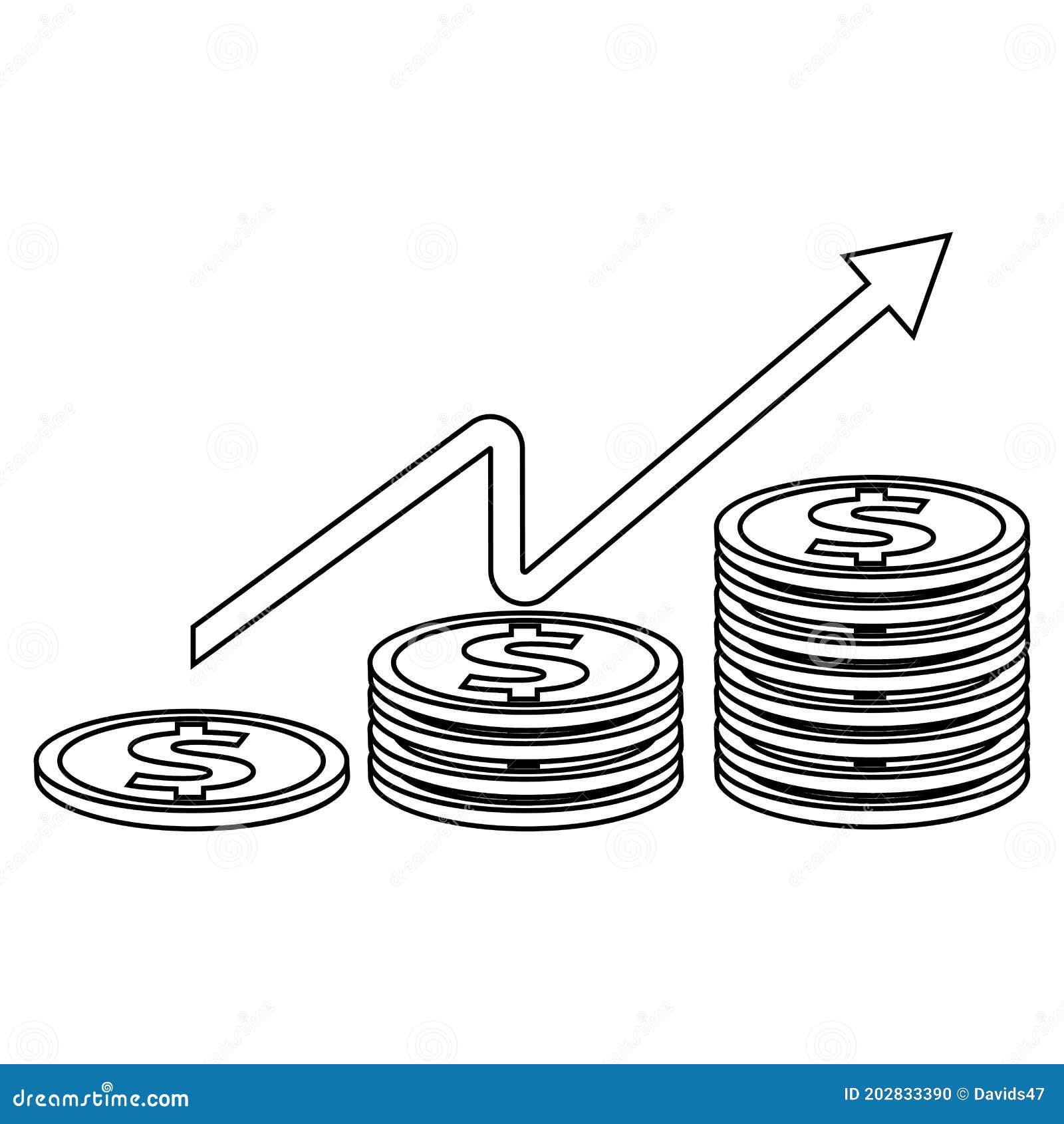 Isolated Dollar Coin Increased Draw Stock Vector - Illustration of ...