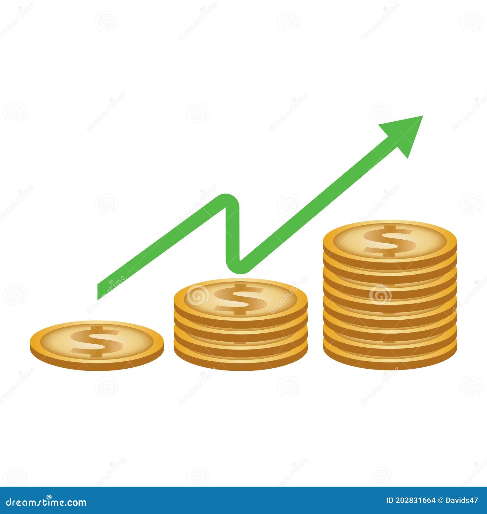 Isolated Dollar Coin Increased Stock Vector - Illustration of finance ...