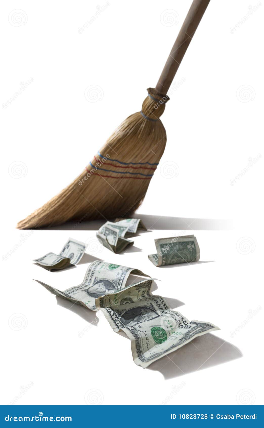 Isolated dollar sweeper stock photo. Image of dollar - 10828728
