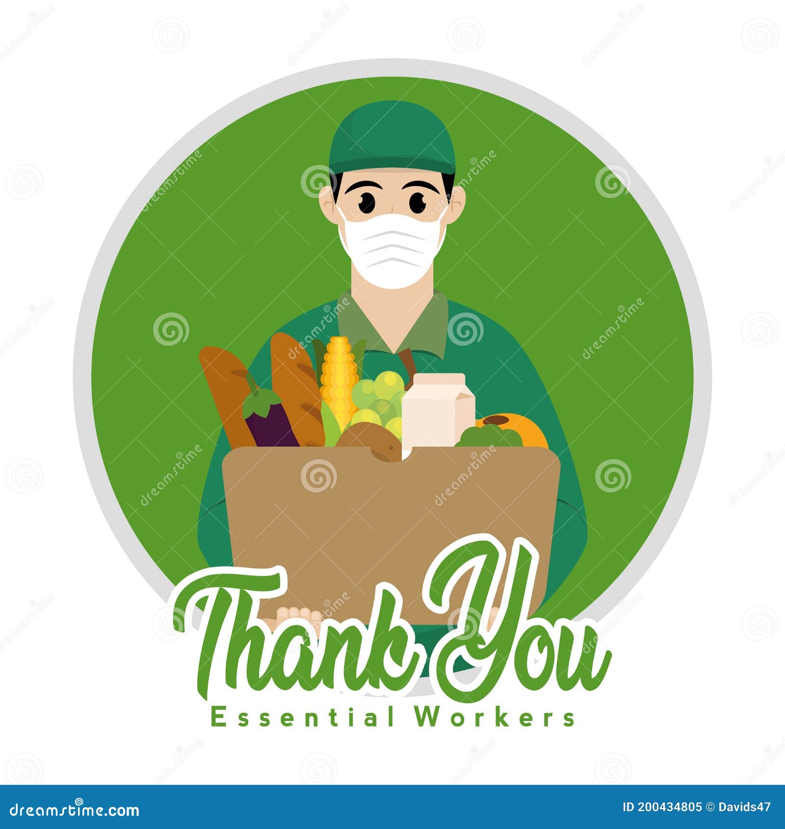 Essentials Frontline Employees Social Media Post Mockup Cartoon Vector ...