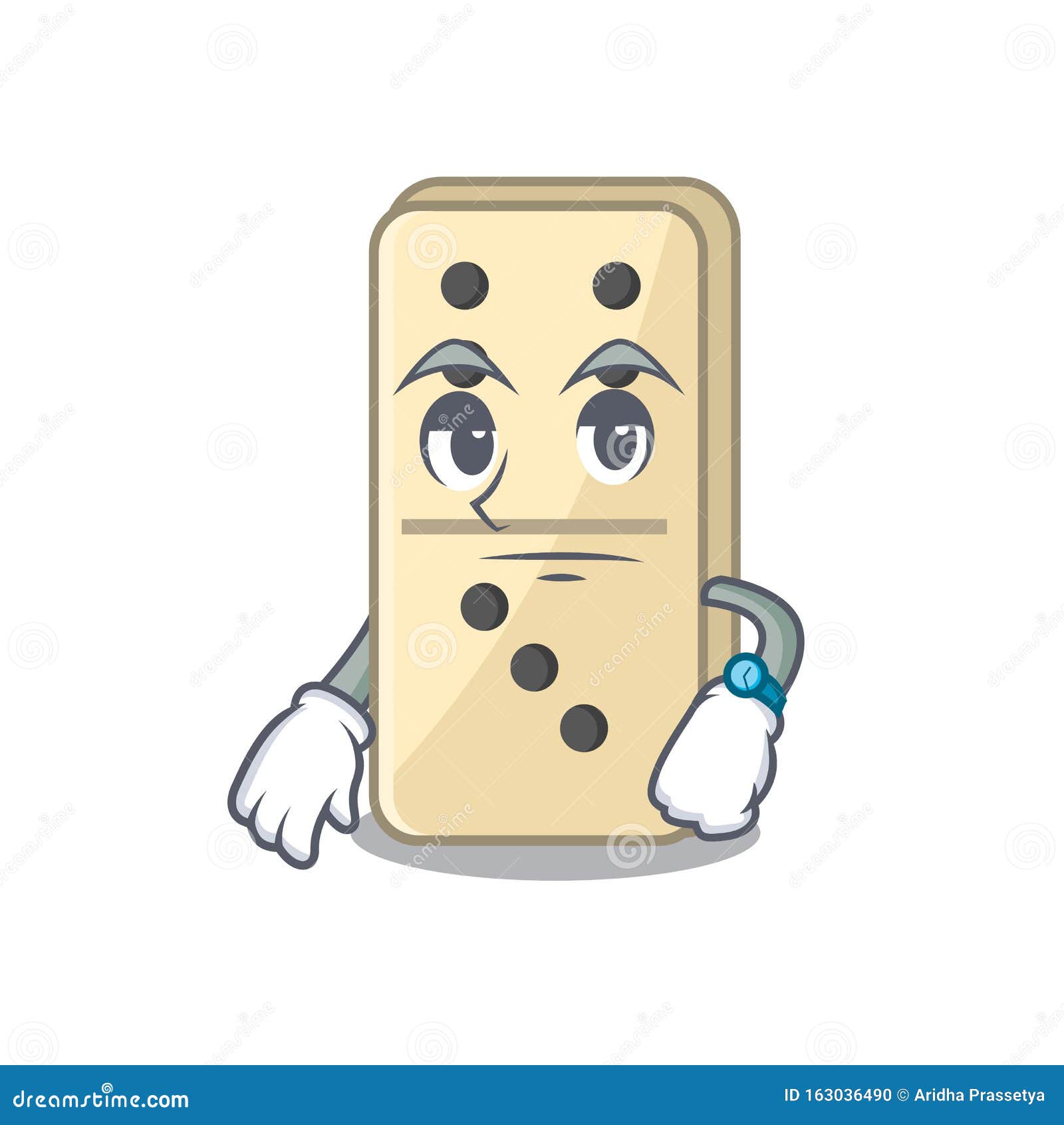 Isolated Domino with in Waiting the Cartoon Stock Vector - Illustration ...