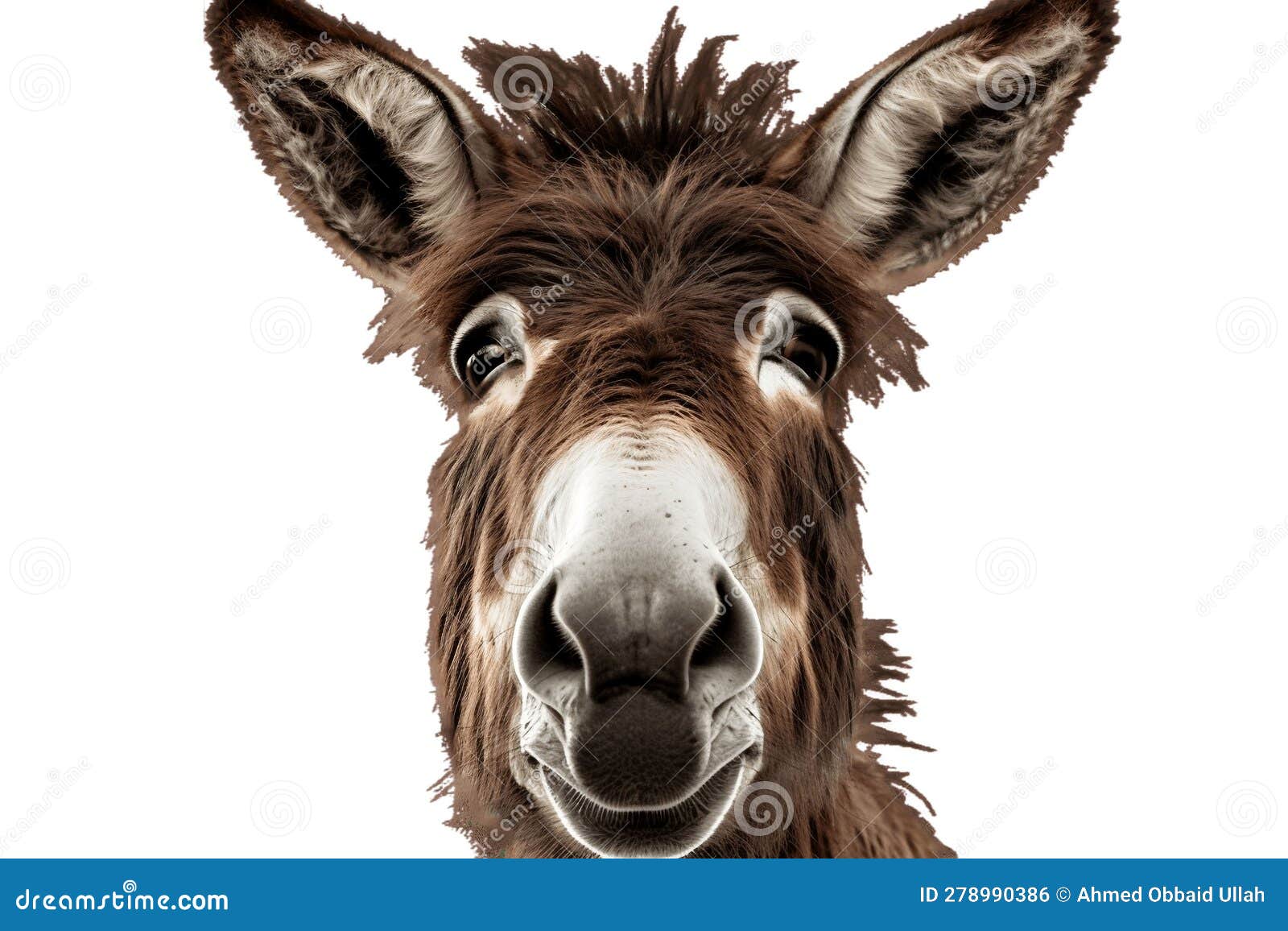 Isolated Donkey Face on Transparent Background, Generative Ai Stock ...
