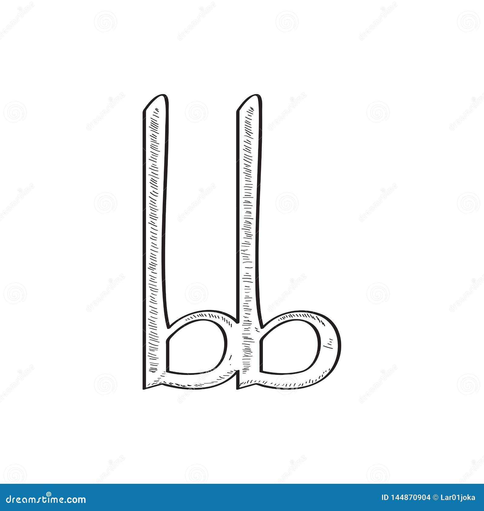 Isolated Double Flat Sketch. Comic Musical Note Stock Vector ...