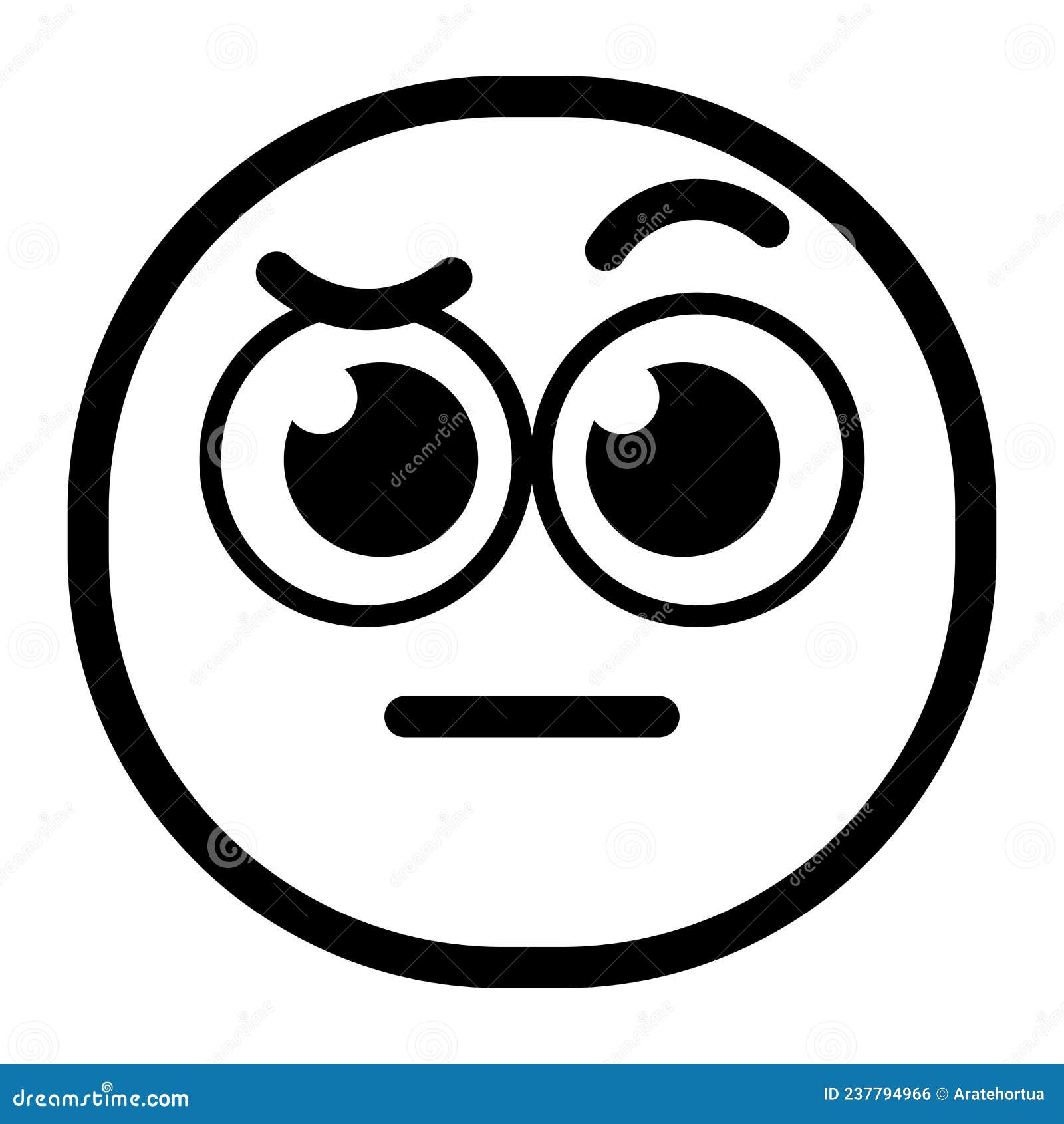 Isolated Doubt Monochrome Emoji Icon Stock Vector - Illustration of ...