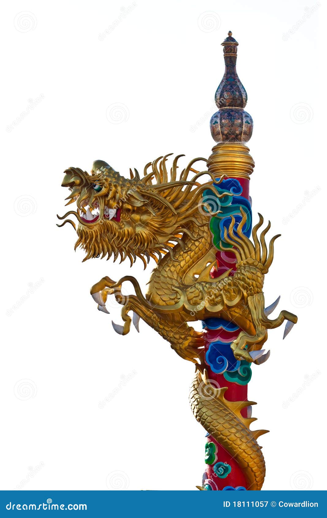 Isolated Dragon on a Post stock image. Image of dragon - 18111057