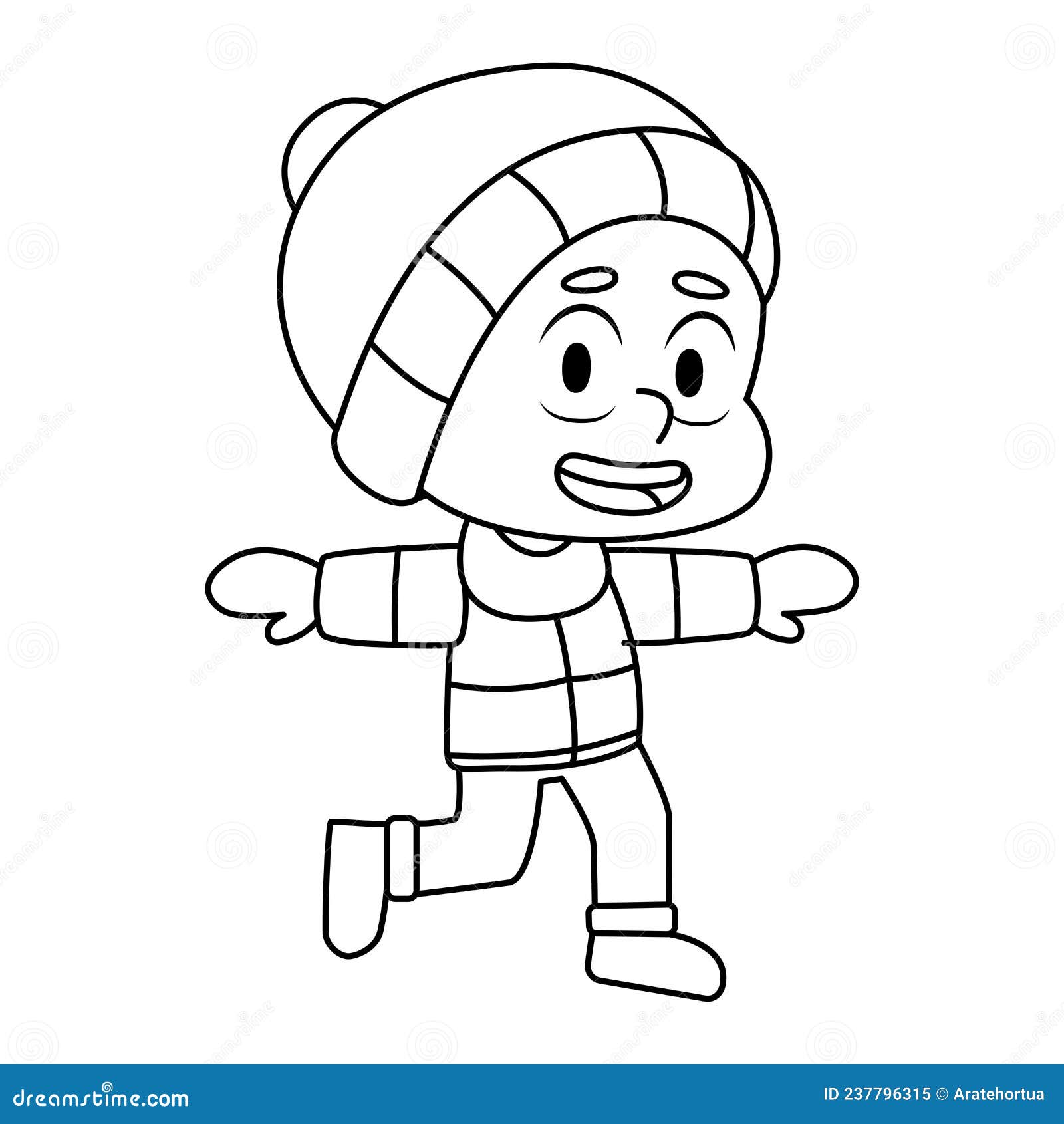 Isolated Draw Boy Winter Kid Illustration Vector Stock Illustration ...