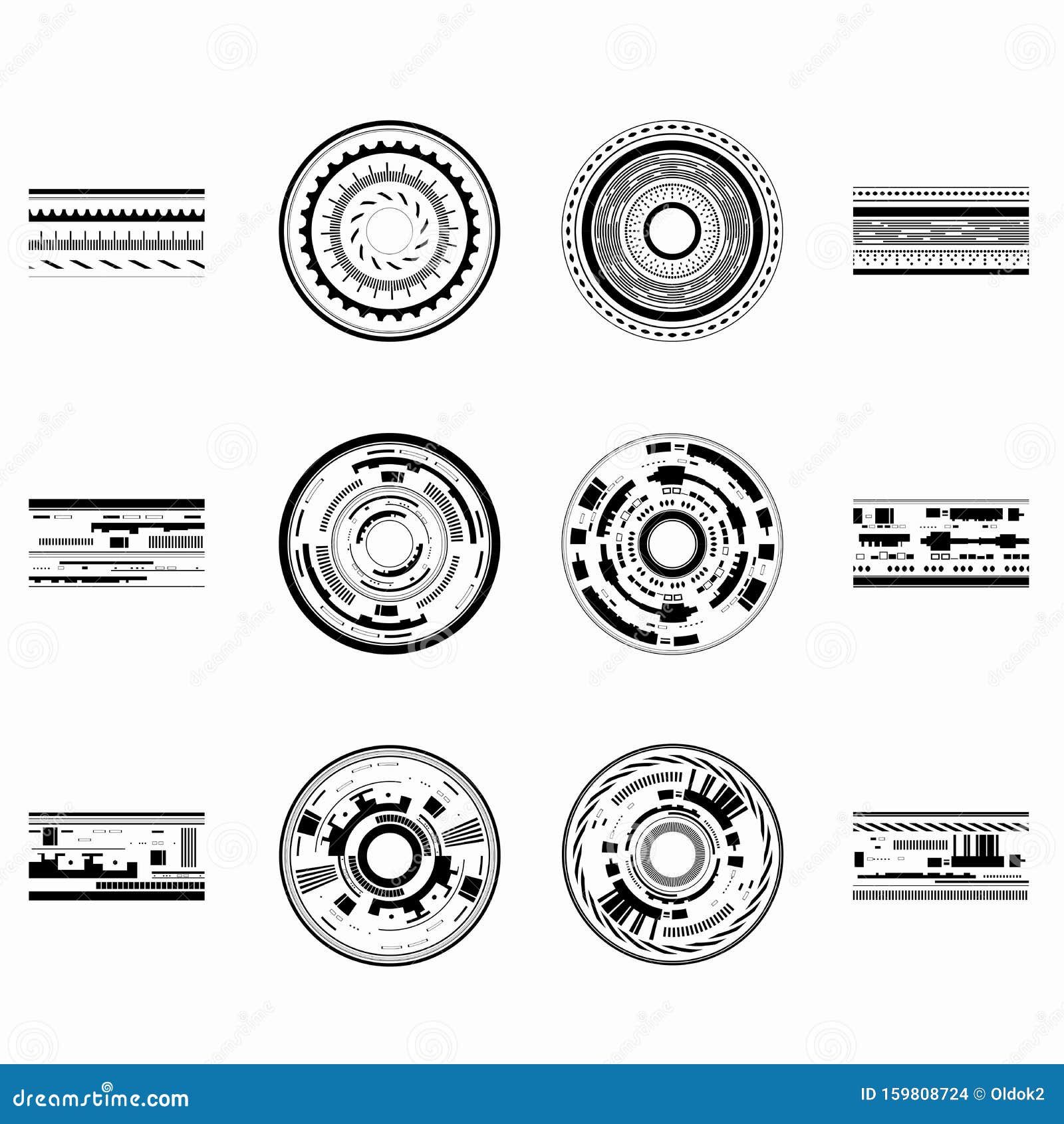 Set Technic Wheel, Vector Illustration Stock Vector - Illustration of ...