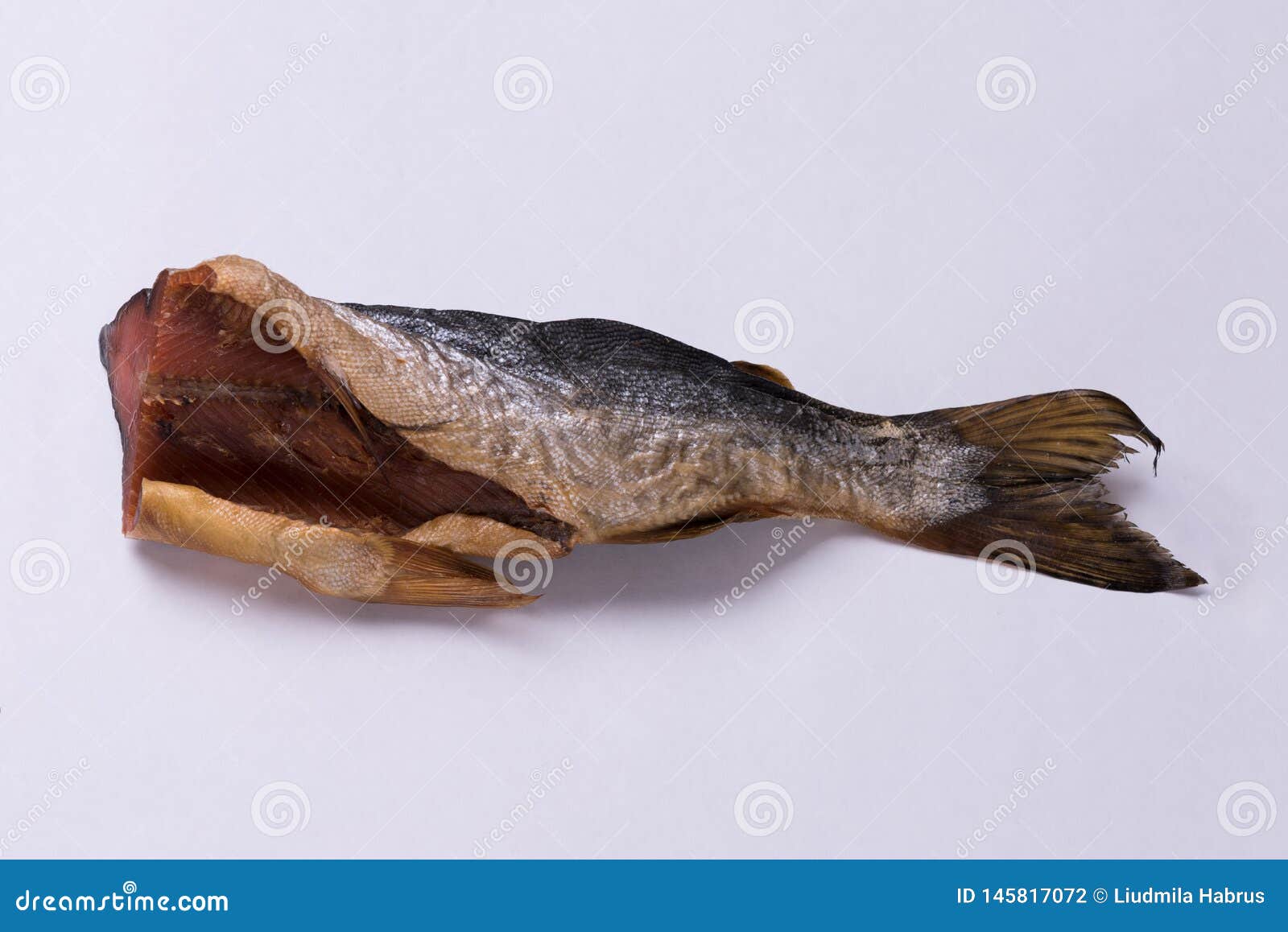 Isolated Dried Fish with Red Meat Pink Salmon Stock Photo - Image of ...