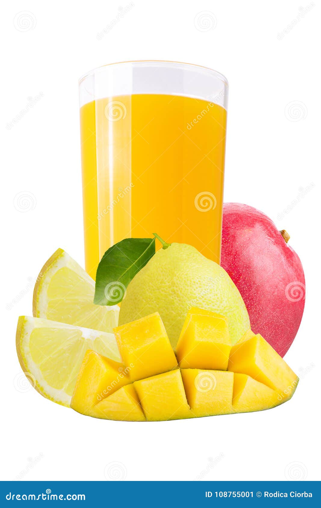 Mango and Lemon Juices on White Stock Image - Image of healthy, juice ...