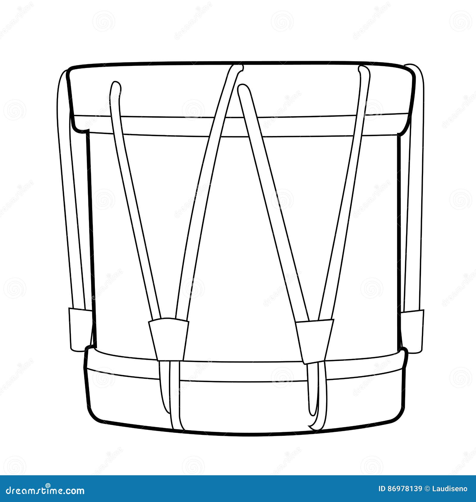 Isolated drum outline stock vector. Illustration of equipment - 86978139