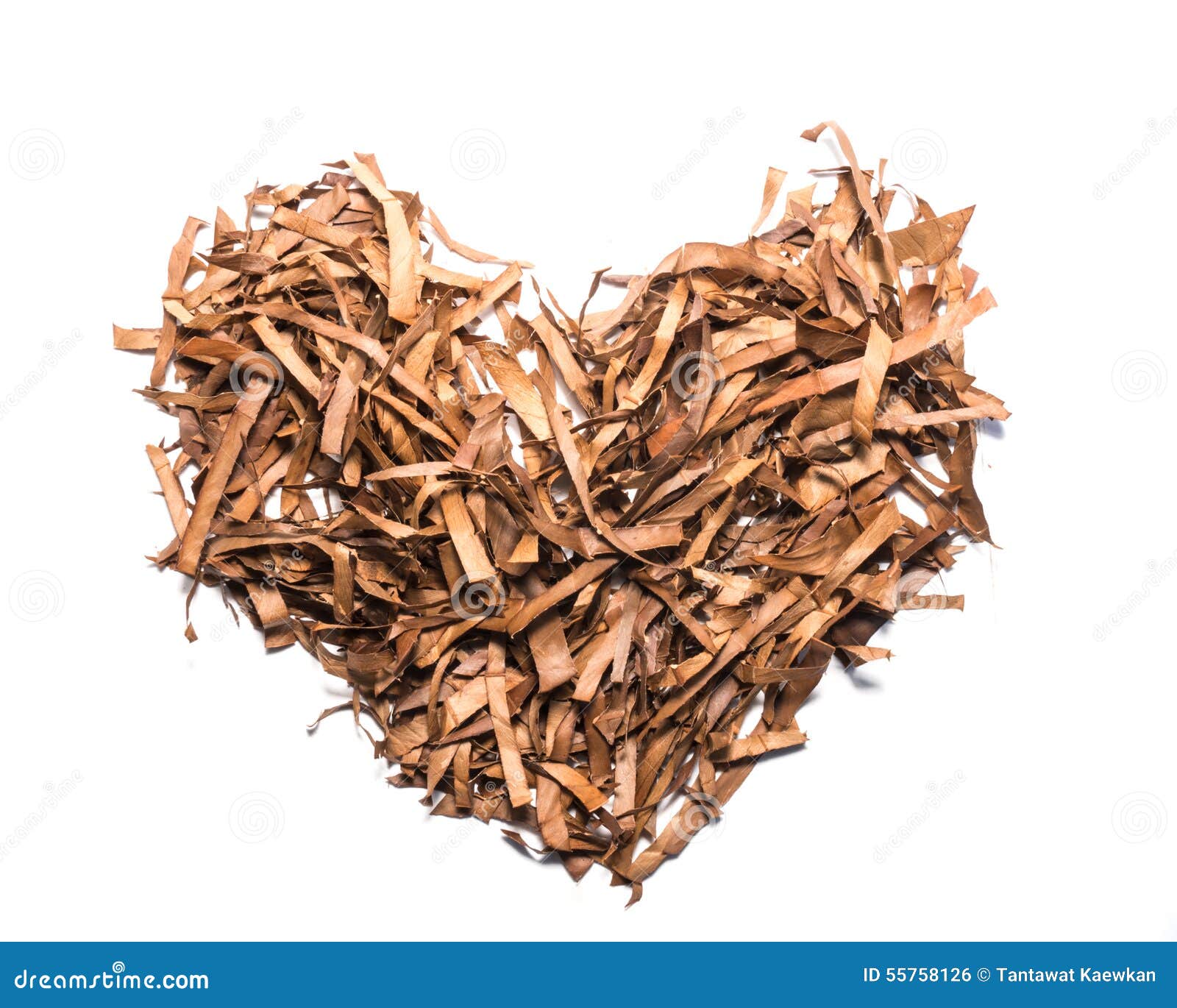 Isolated Dry Tea Leaf Heart Shape Stock Photo - Image of closeup ...