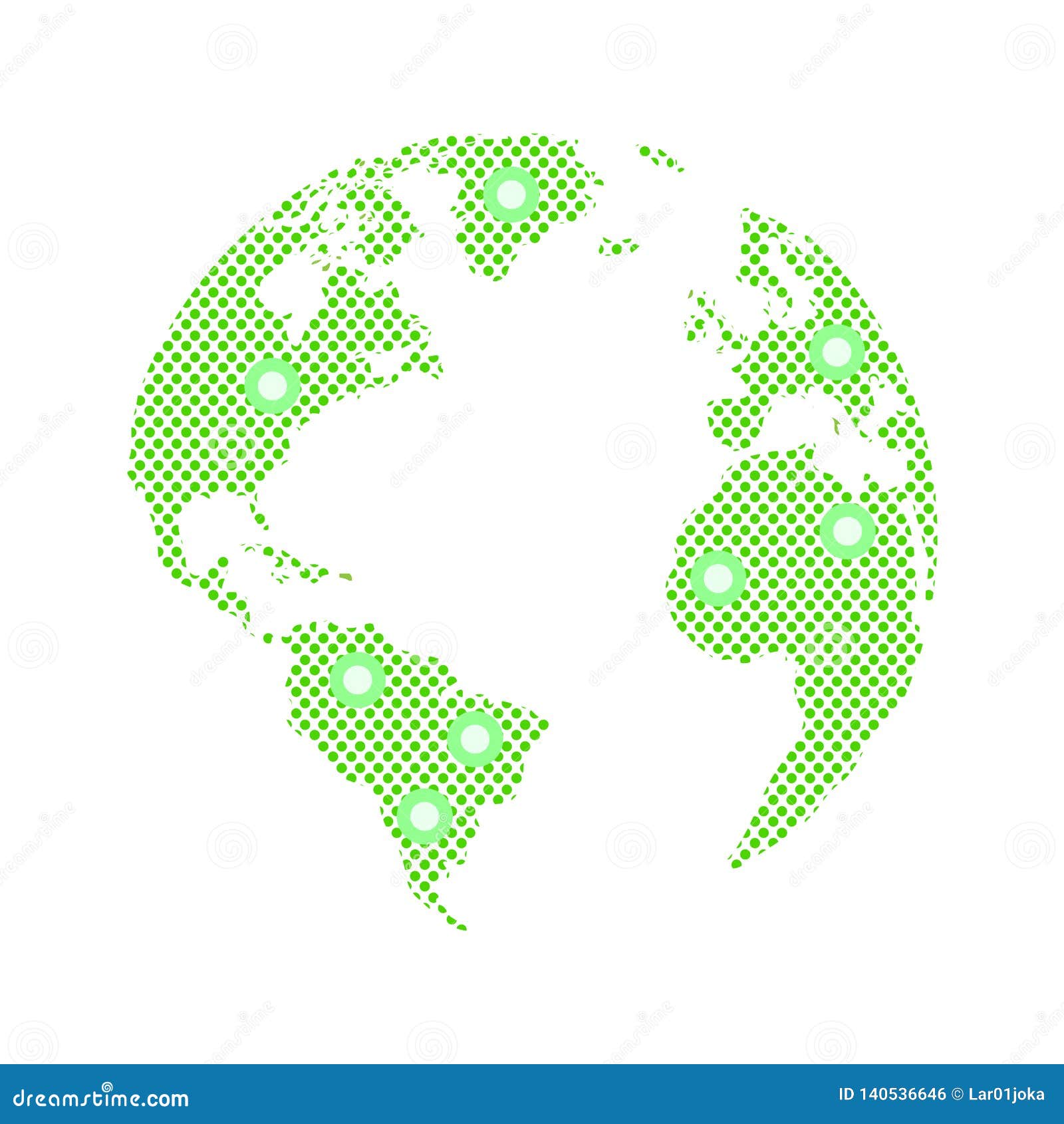 Isolated Earth Map. Pointillism Style Stock Vector - Illustration of ...