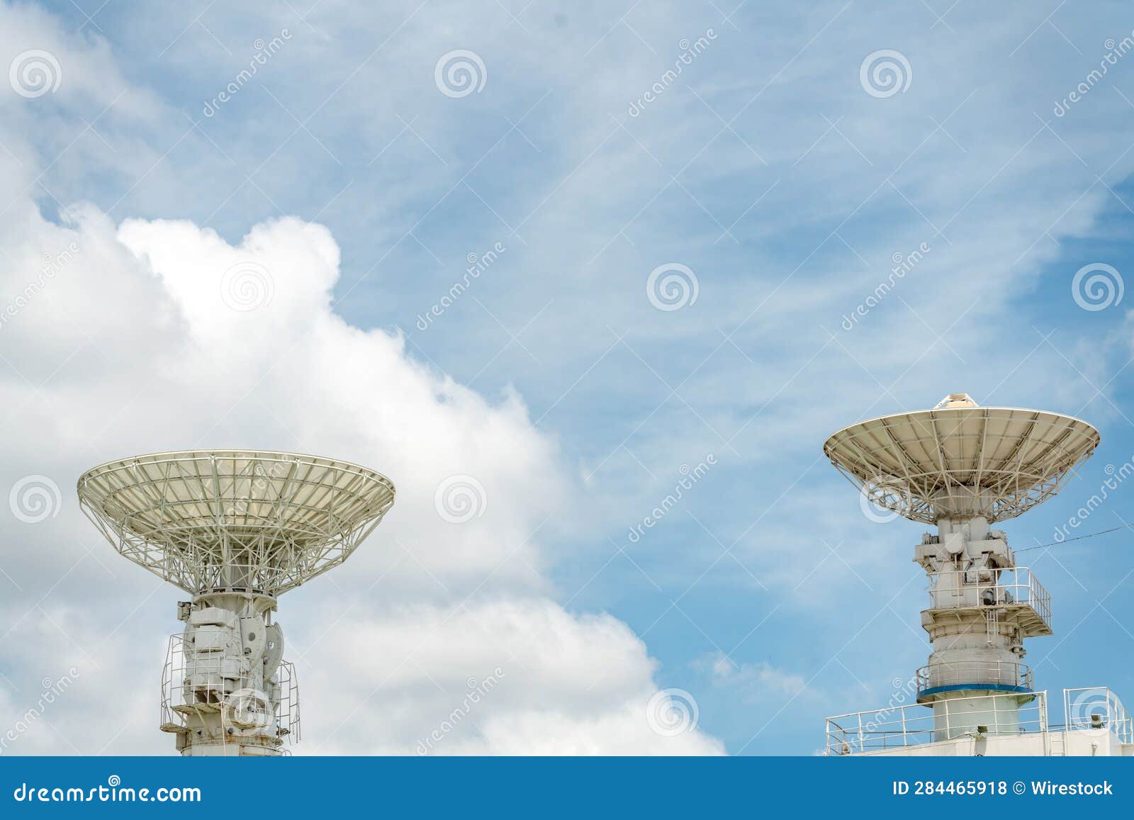 Isolated Earth Terminal Satelite Communication Receiver with Cloudy Sky ...