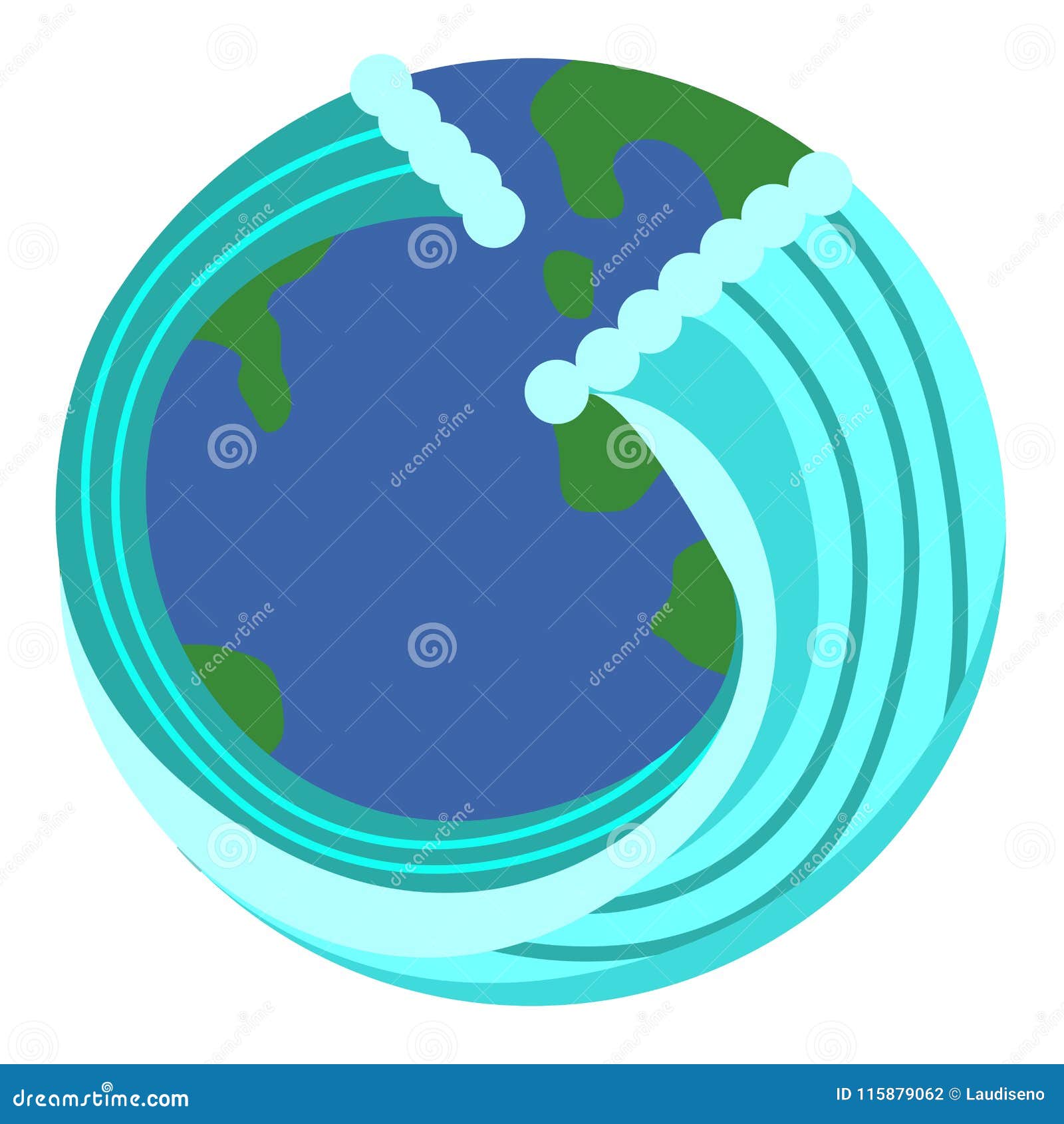 Earth with a waves stock vector. Illustration of natural - 115879062