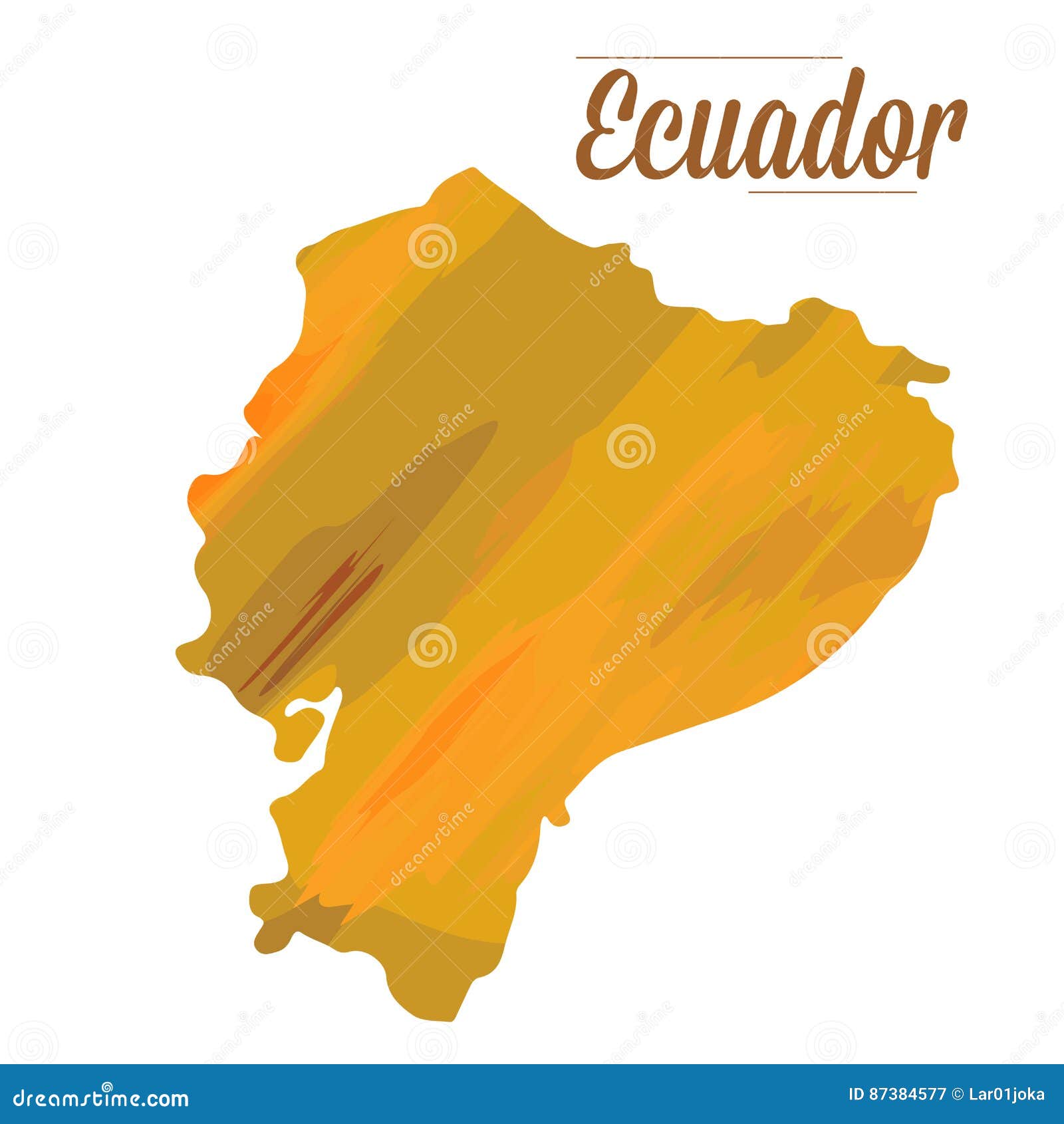 Set Of Isolated Ecuador Maps With Regions. Isolated Borders ...