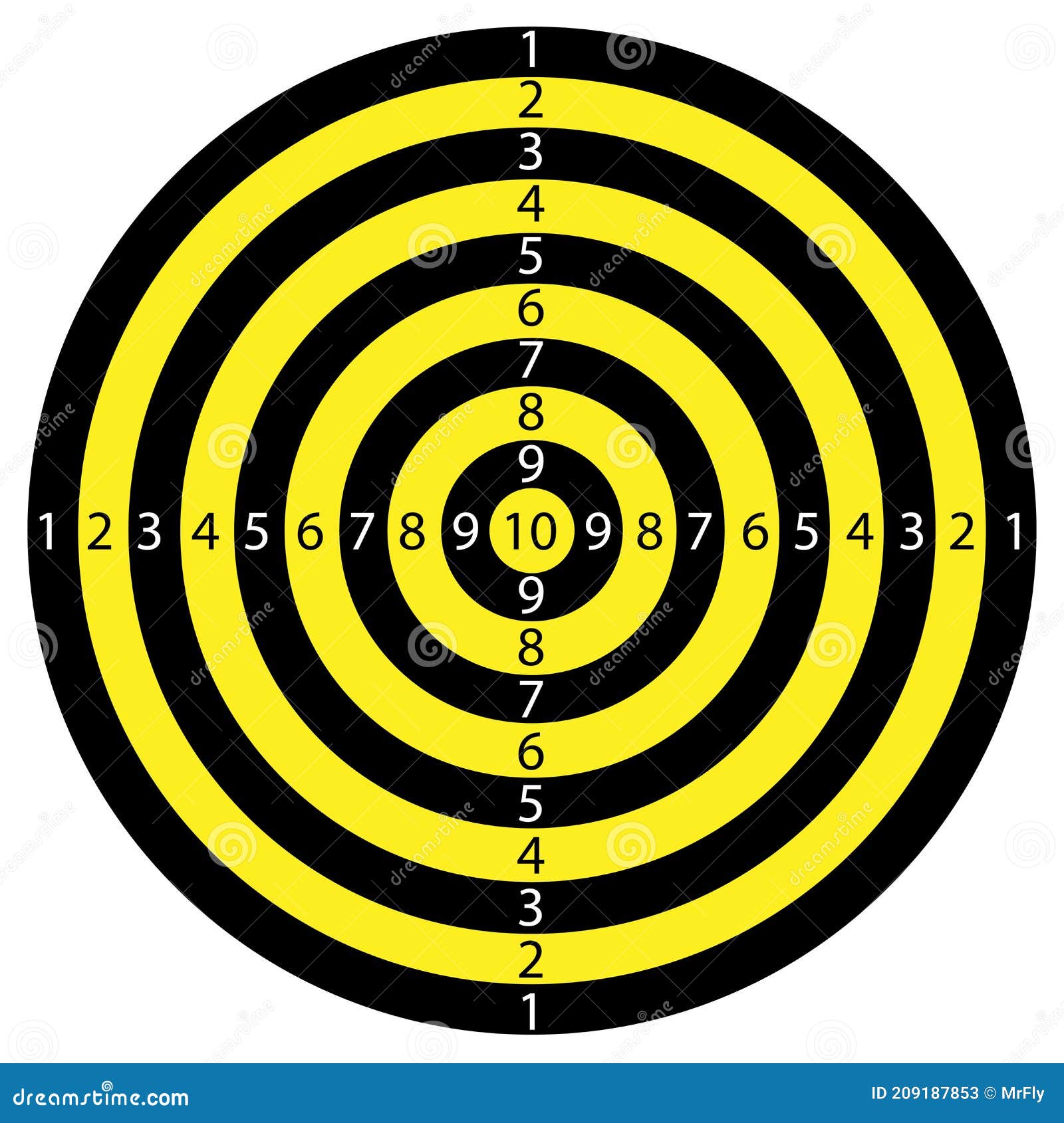 Isolated Editable Shooting Target on White Vector Illustration Stock ...