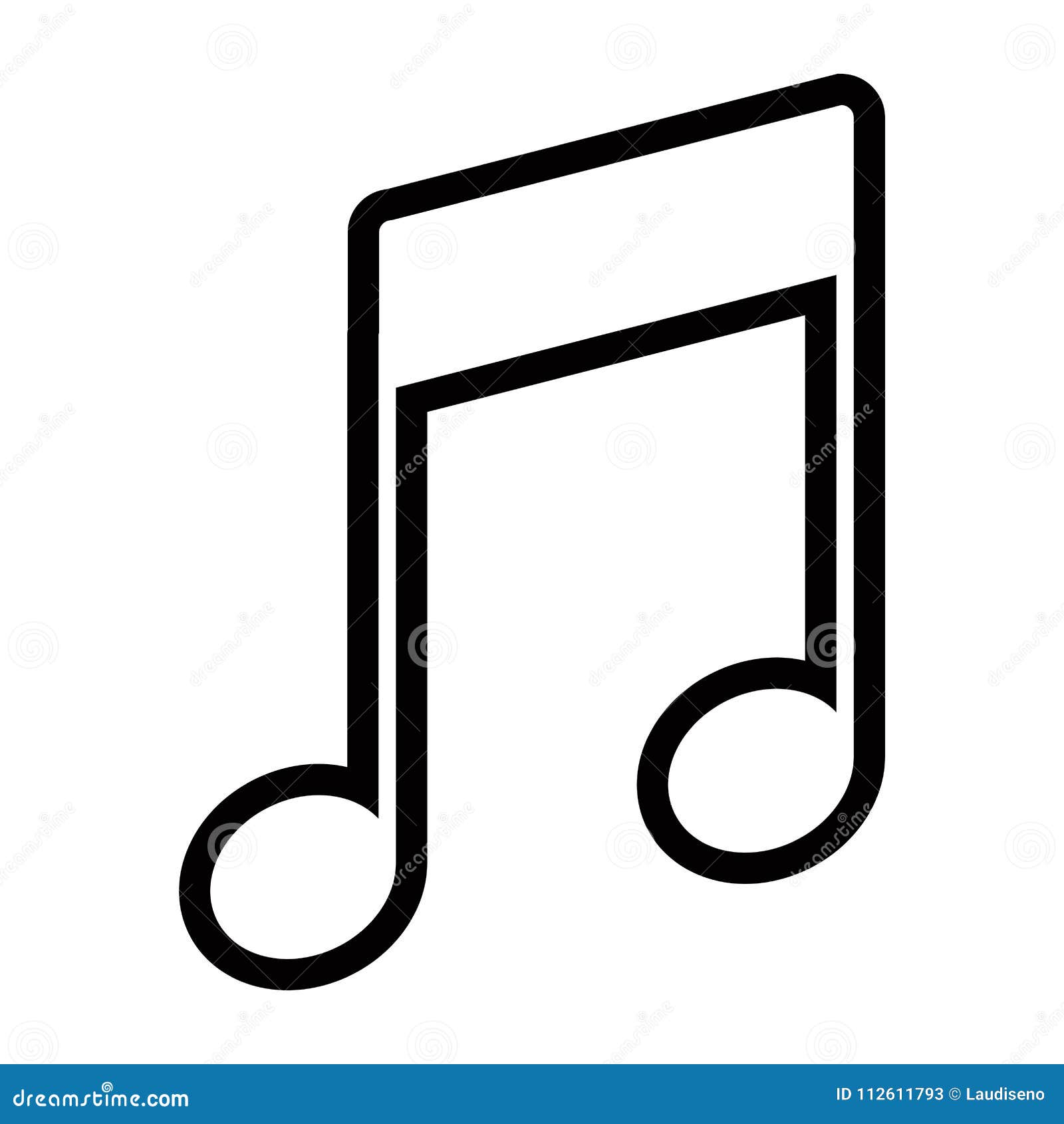 Isolated Eighth Beamed Note. Musical Note Stock Vector - Illustration ...