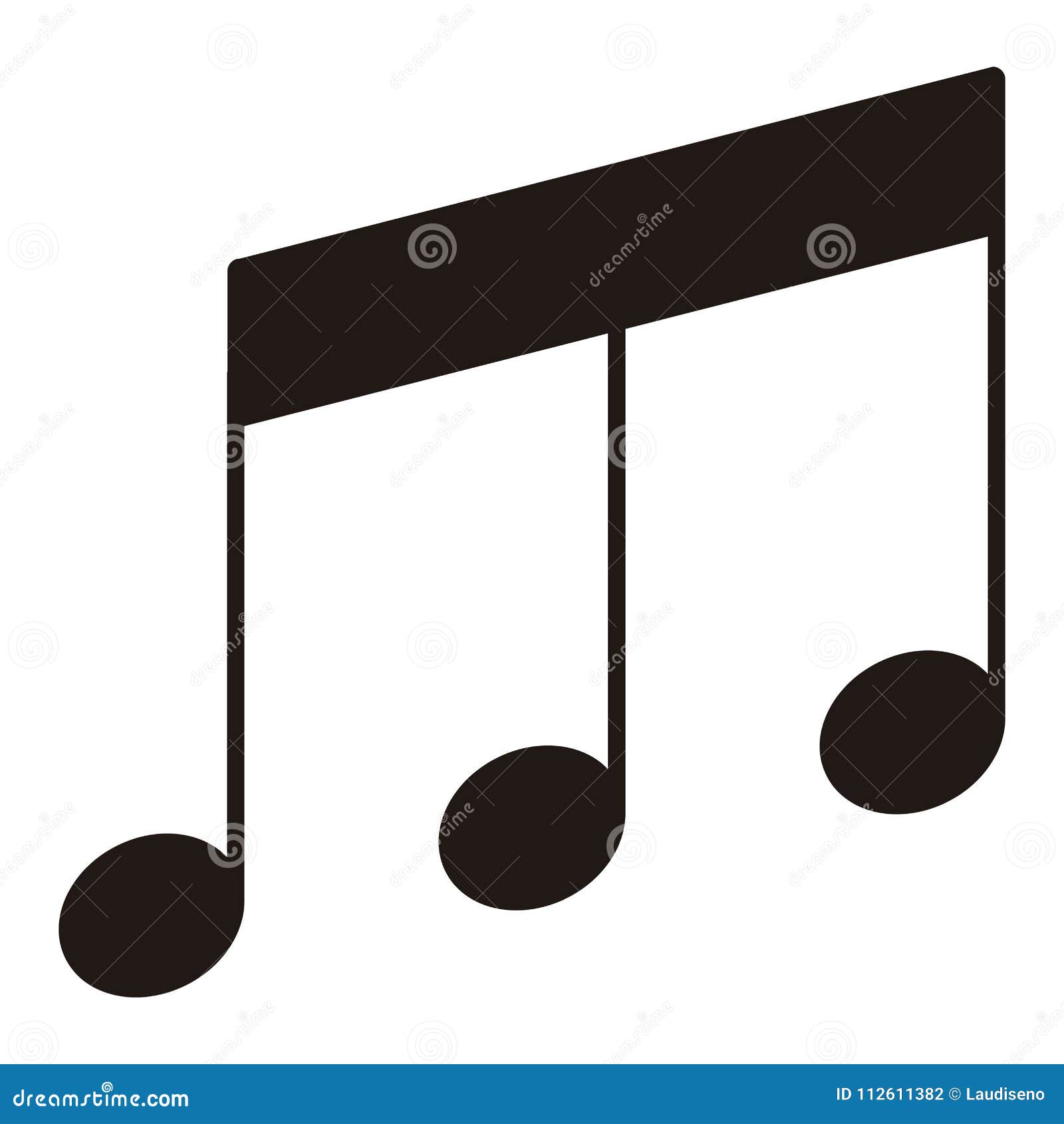 Isolated Eighth Beamed Note. Musical Note Stock Vector - Illustration ...