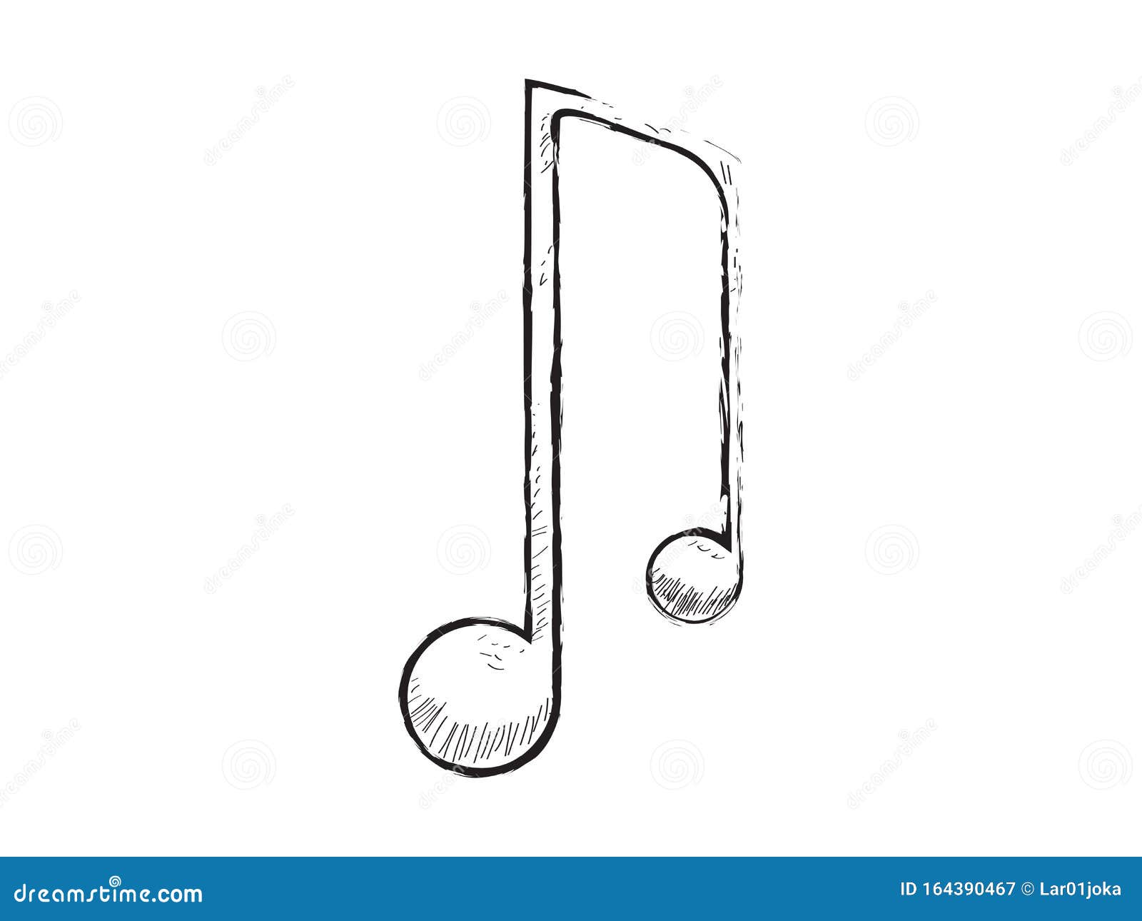 Isolated Eighth Musical Note Sketch Stock Vector - Illustration of ...
