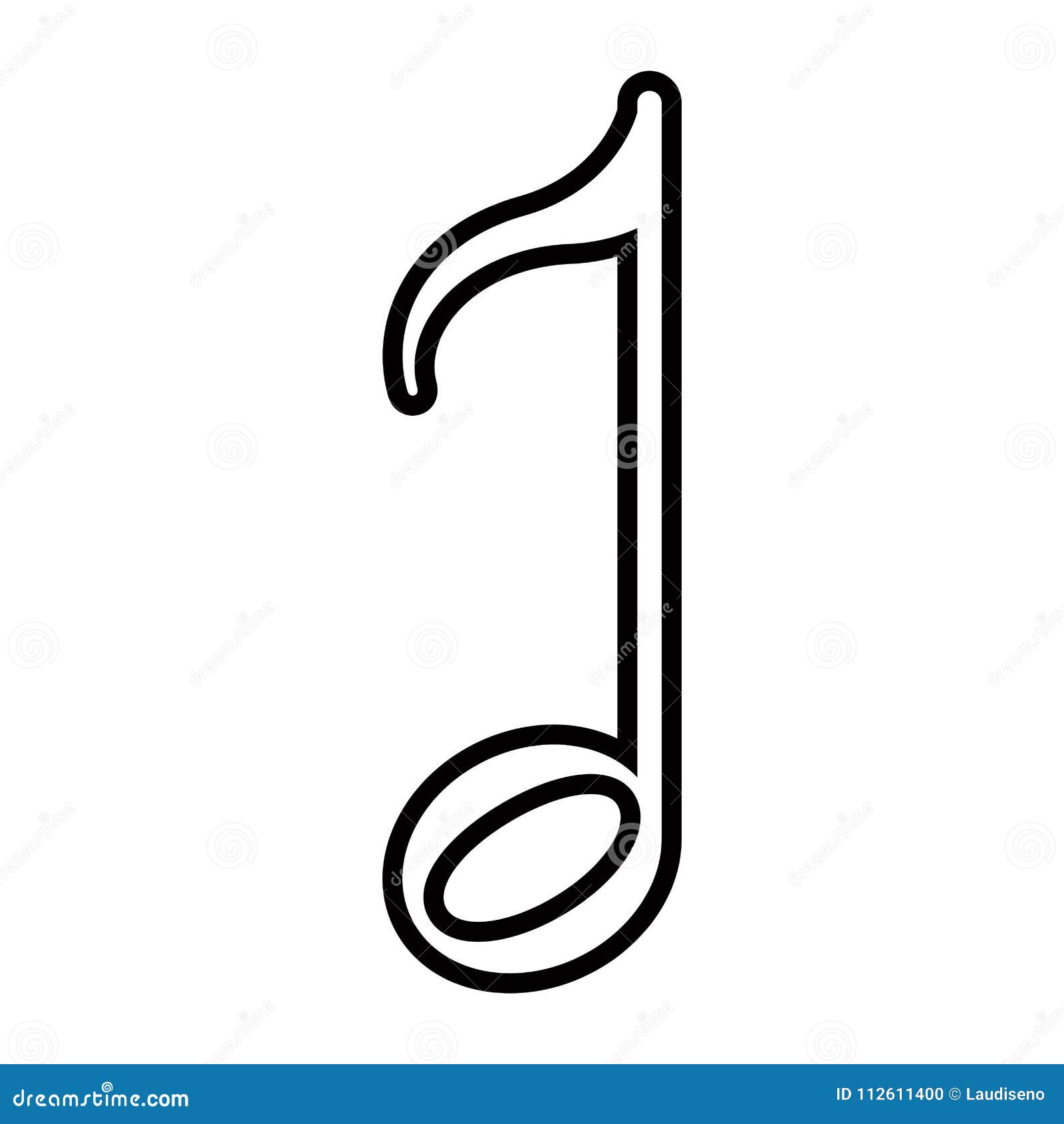 Isolated Eighth Note. Musical Note Stock Vector - Illustration of line ...