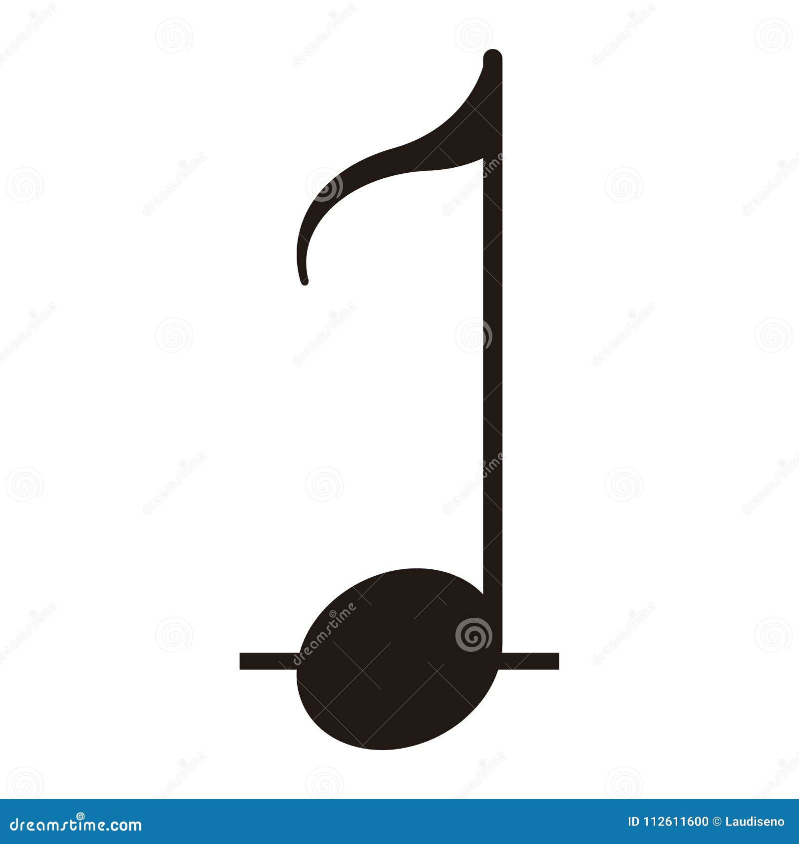 Isolated Eighth Note. Musical Note Stock Vector - Illustration of ...