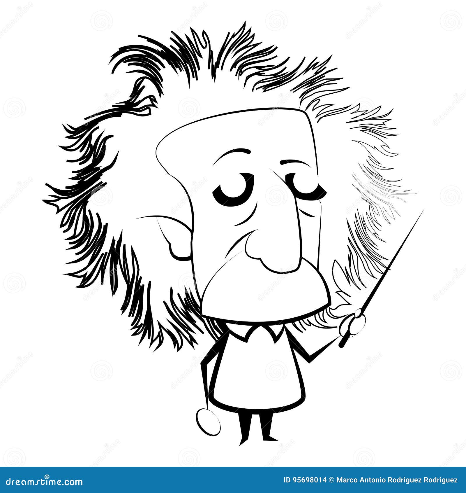 Isolated Einstein outline stock illustration. Illustration of drawing ...
