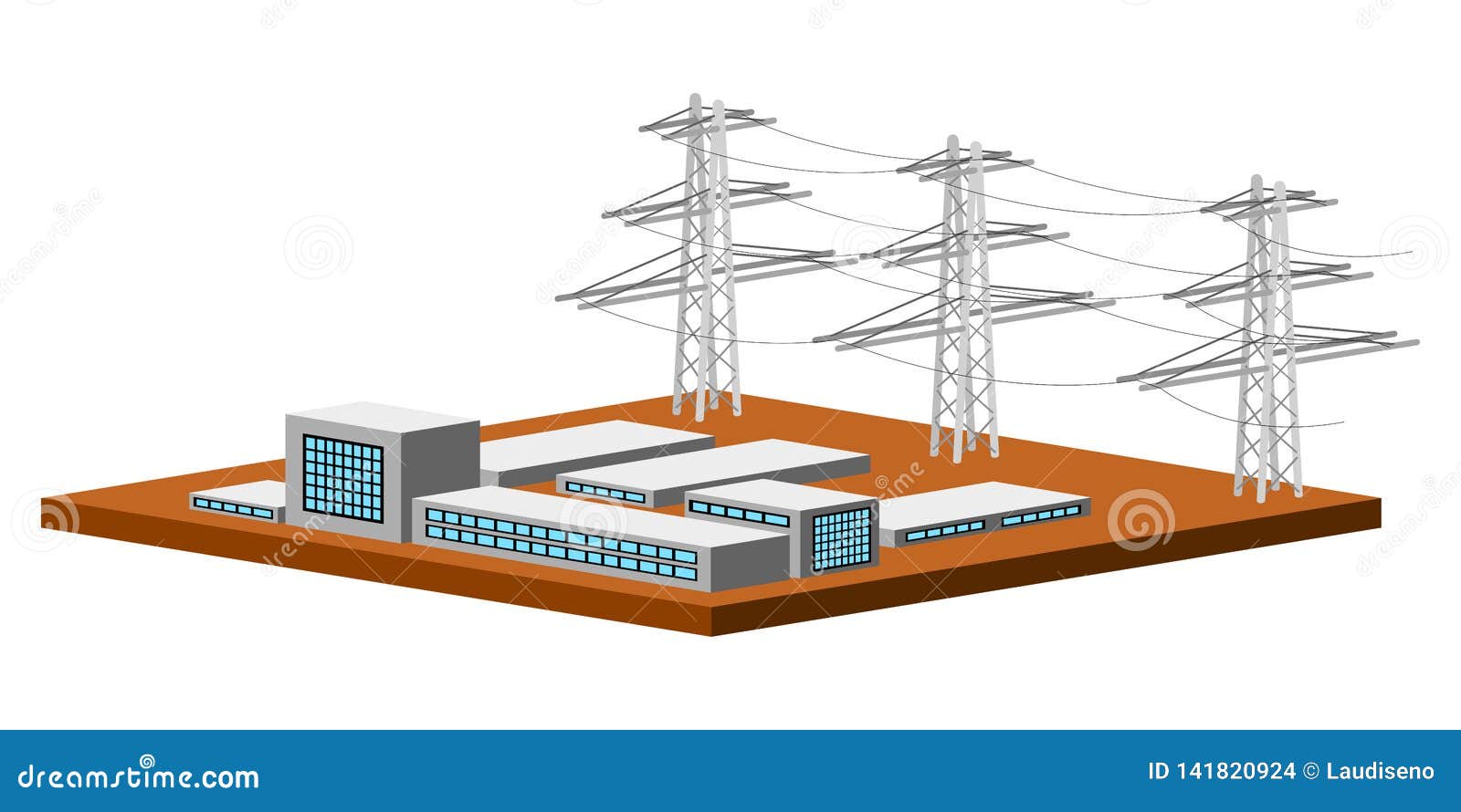 Isolated Electric Energy Plant Stock Vector - Illustration of ...