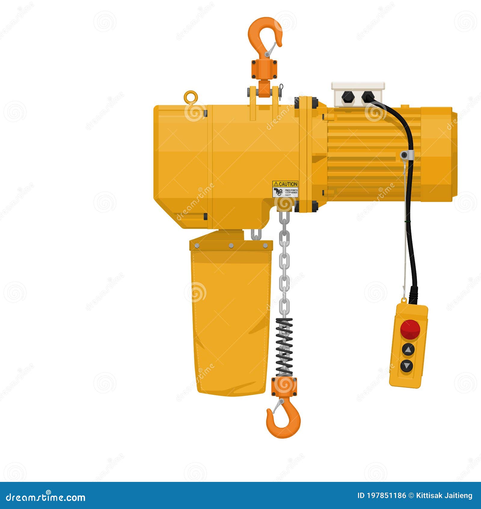 Isolated Electrical Hoist on White Background Stock Vector ...