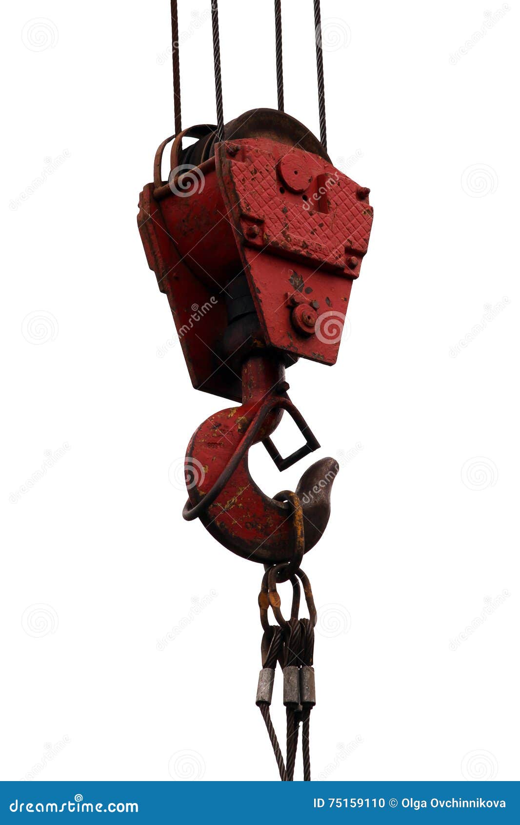 Isolated Elements of Crane: Hook, Loop Chain Connecting Parts. Stock ...