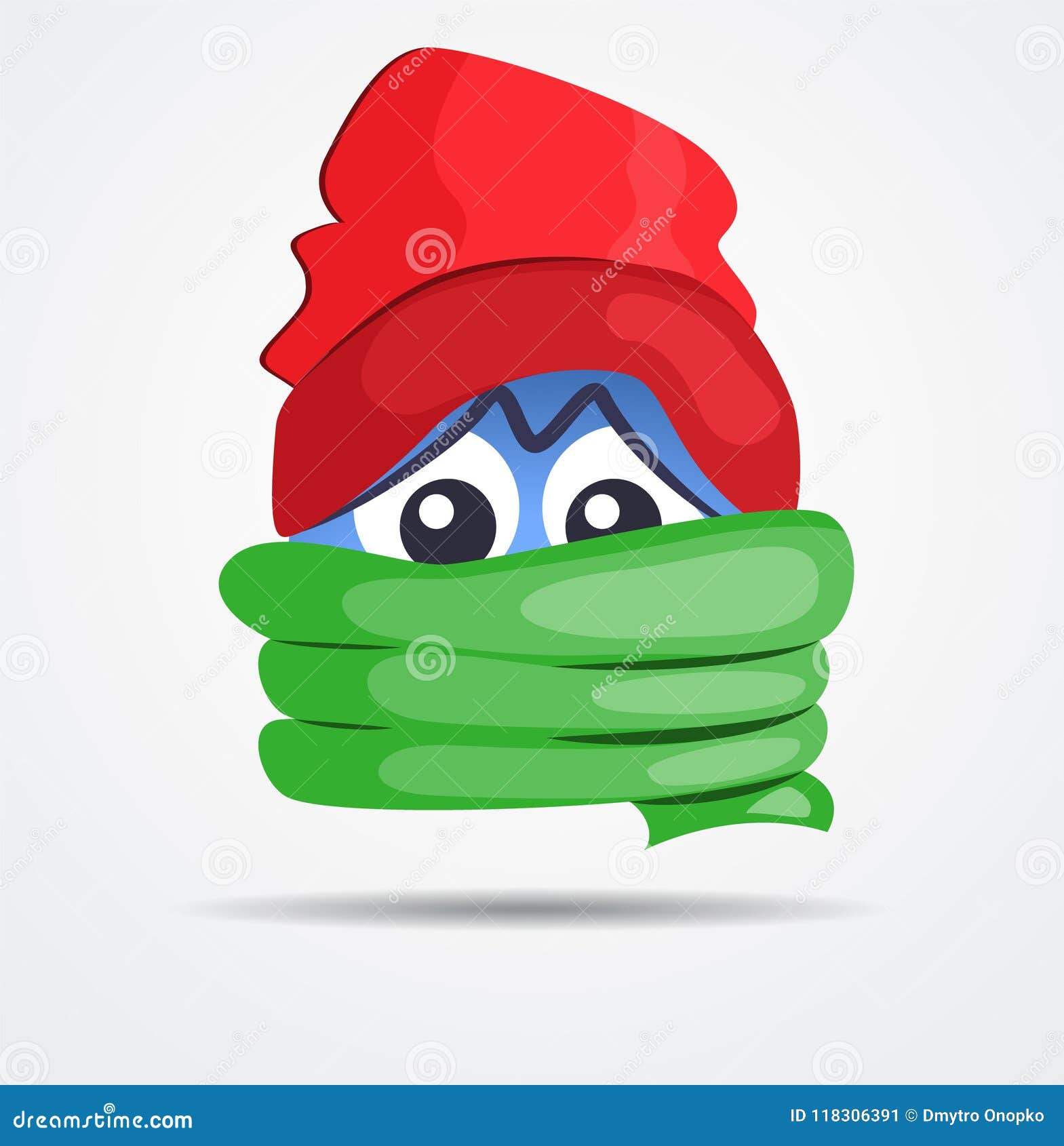 Isolated Emoticon in Winter Clothes in a Flat Design Stock Illustration ...