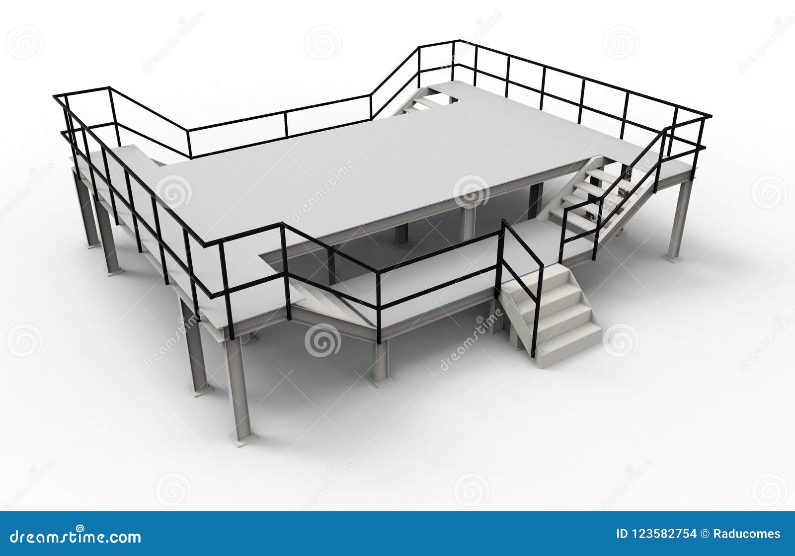 Isolated Empty Factory Platform Stock Illustration - Illustration of ...