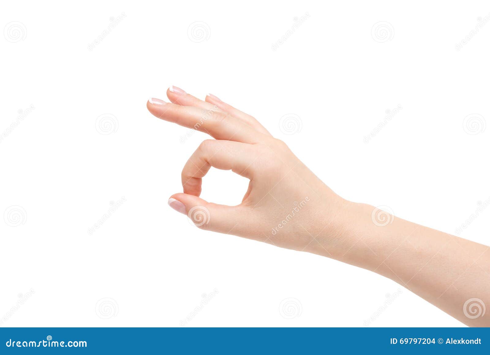 Isolated Empty Female Hand on White Background. Stock Photo - Image of ...