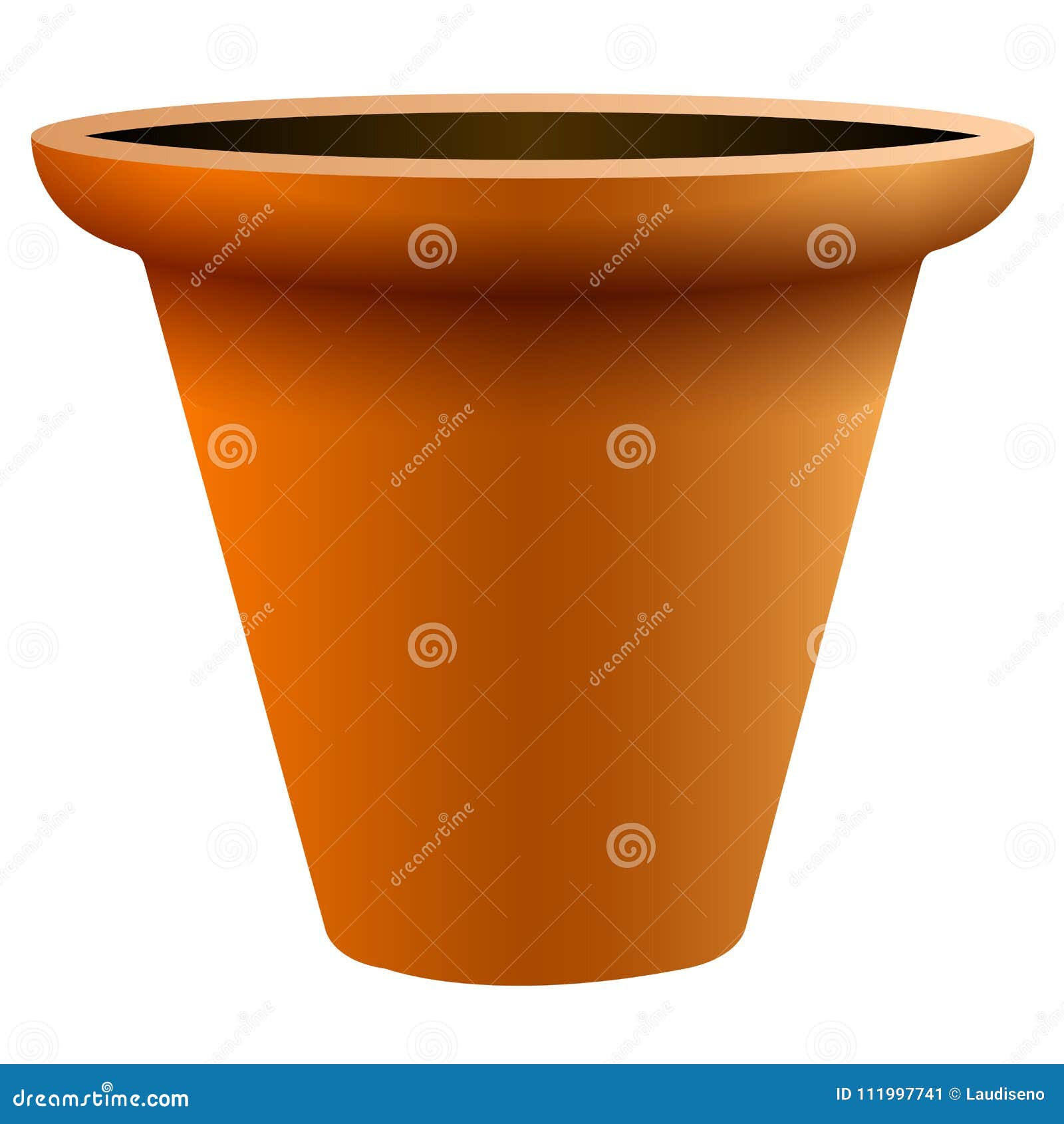 Isolated empty flower pot stock vector. Illustration of decor - 111997741