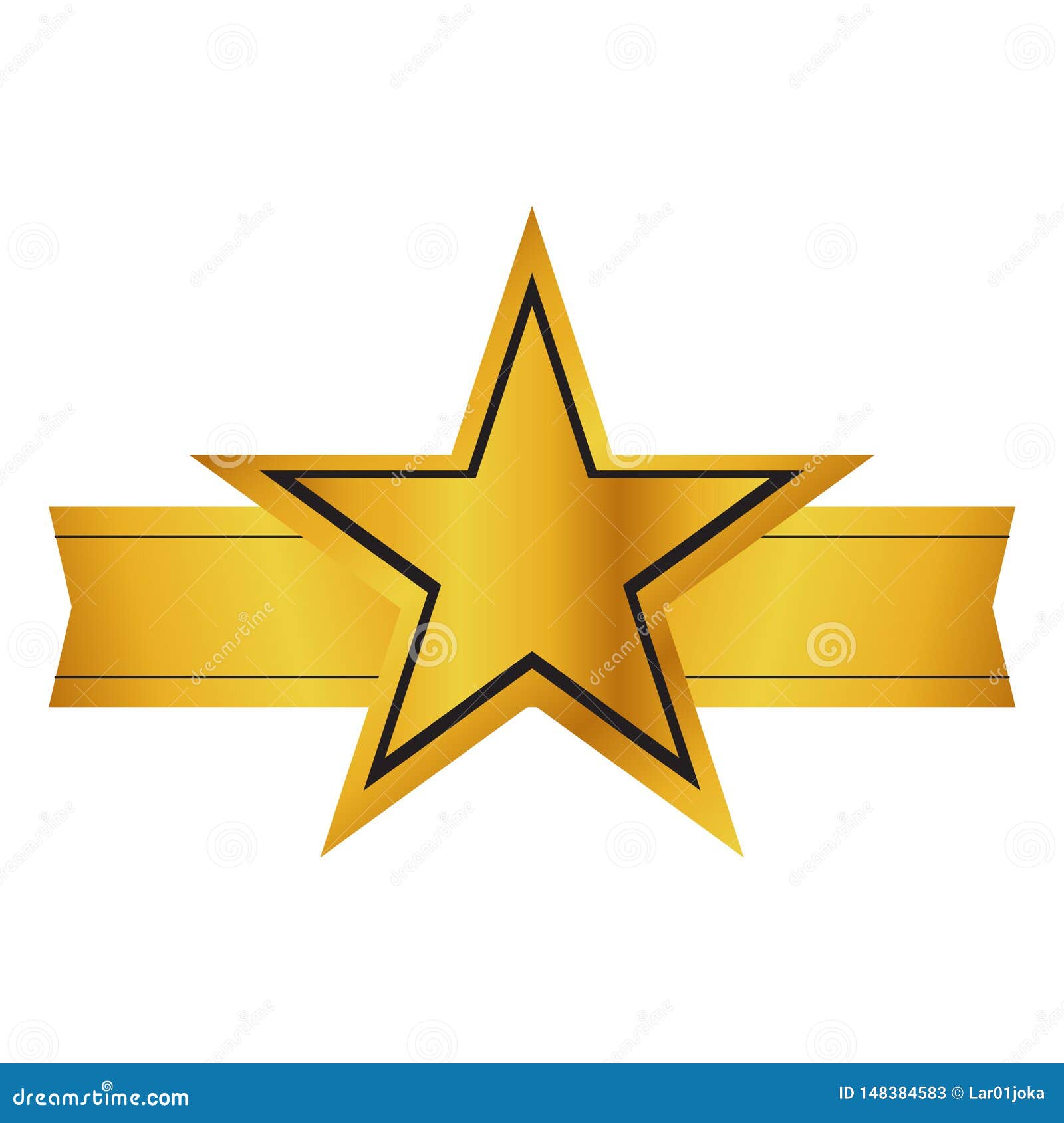 Isolated Empty Golden Luxury Star Label Stock Vector - Illustration of ...