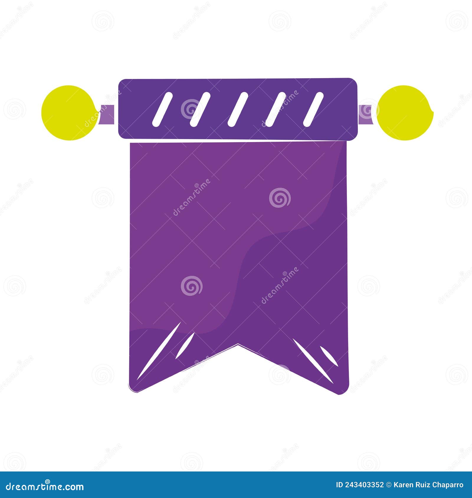Isolated Empty Purple Banner Cartoon Style Vector Stock Vector ...